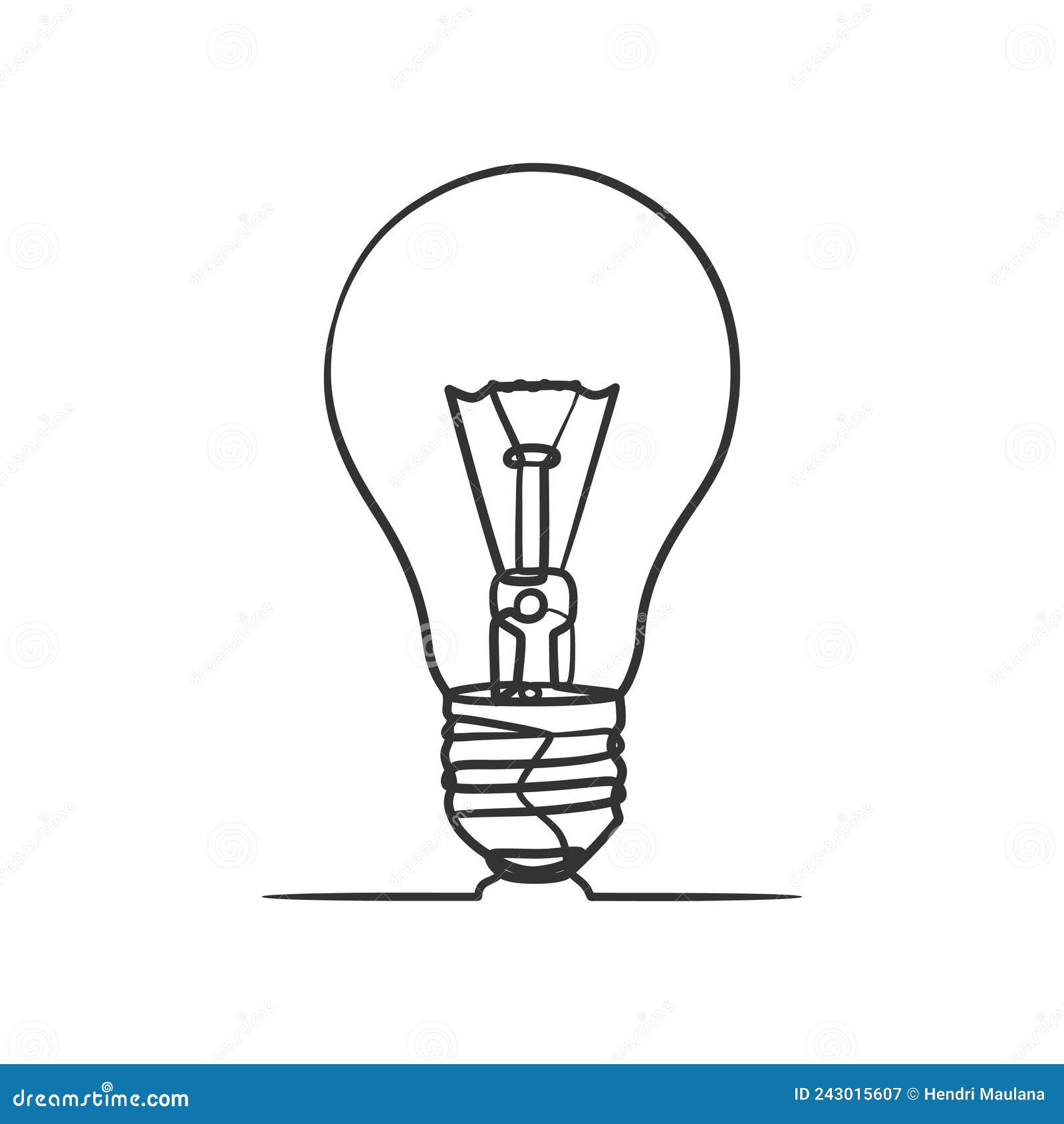 Continuous Line Drawing of Light Bulb Symbol Idea Stock Vector ...
