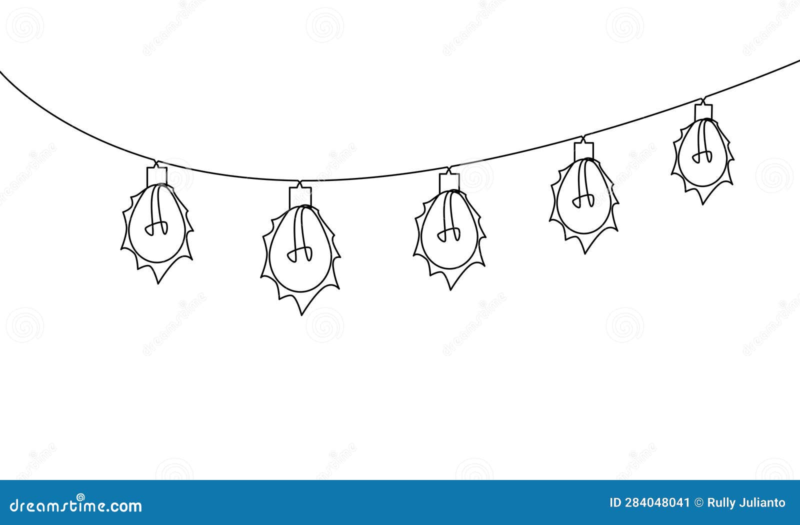 Continuous Line Drawing of Light Bulbs. Vector Set Stock Vector ...