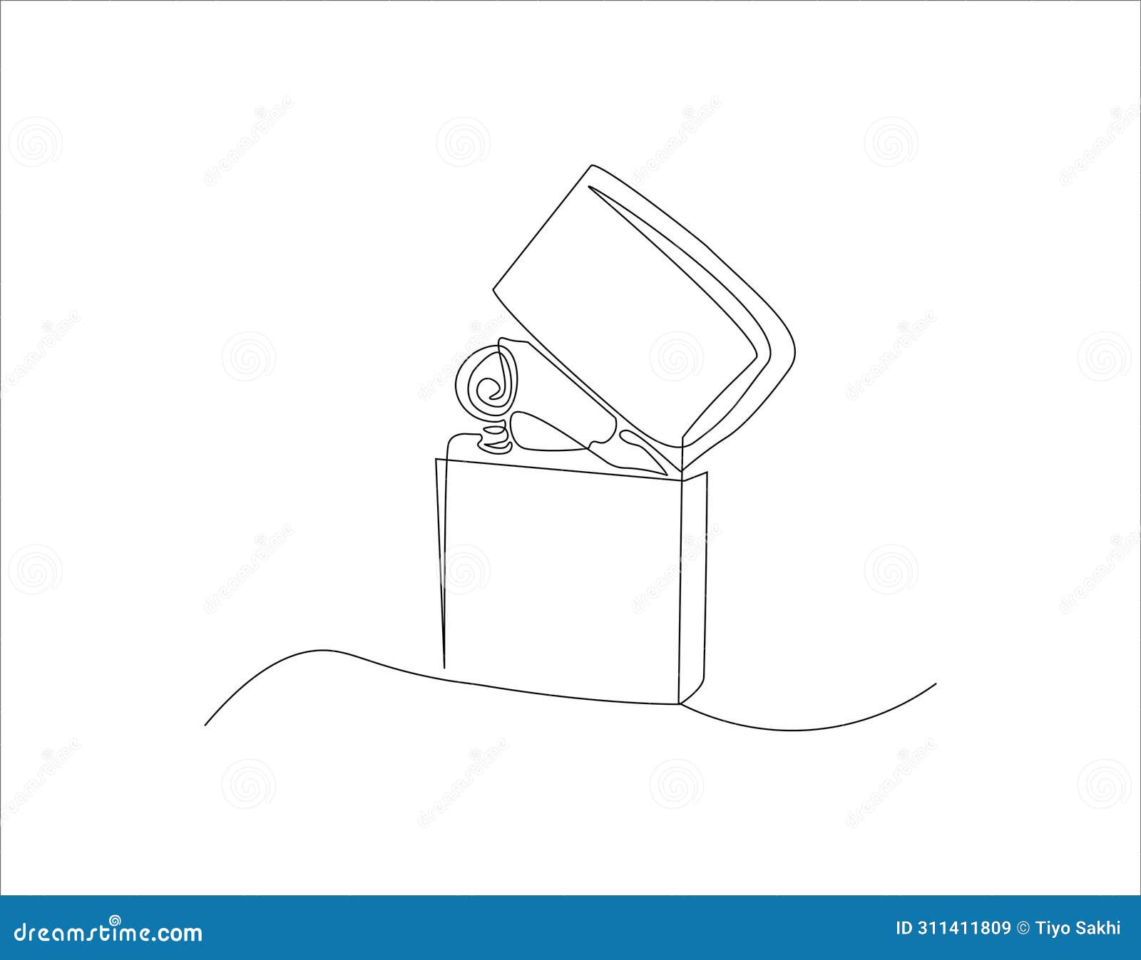 Continuous Line Drawing of Lighter. One Line of Lighter. Lighter ...
