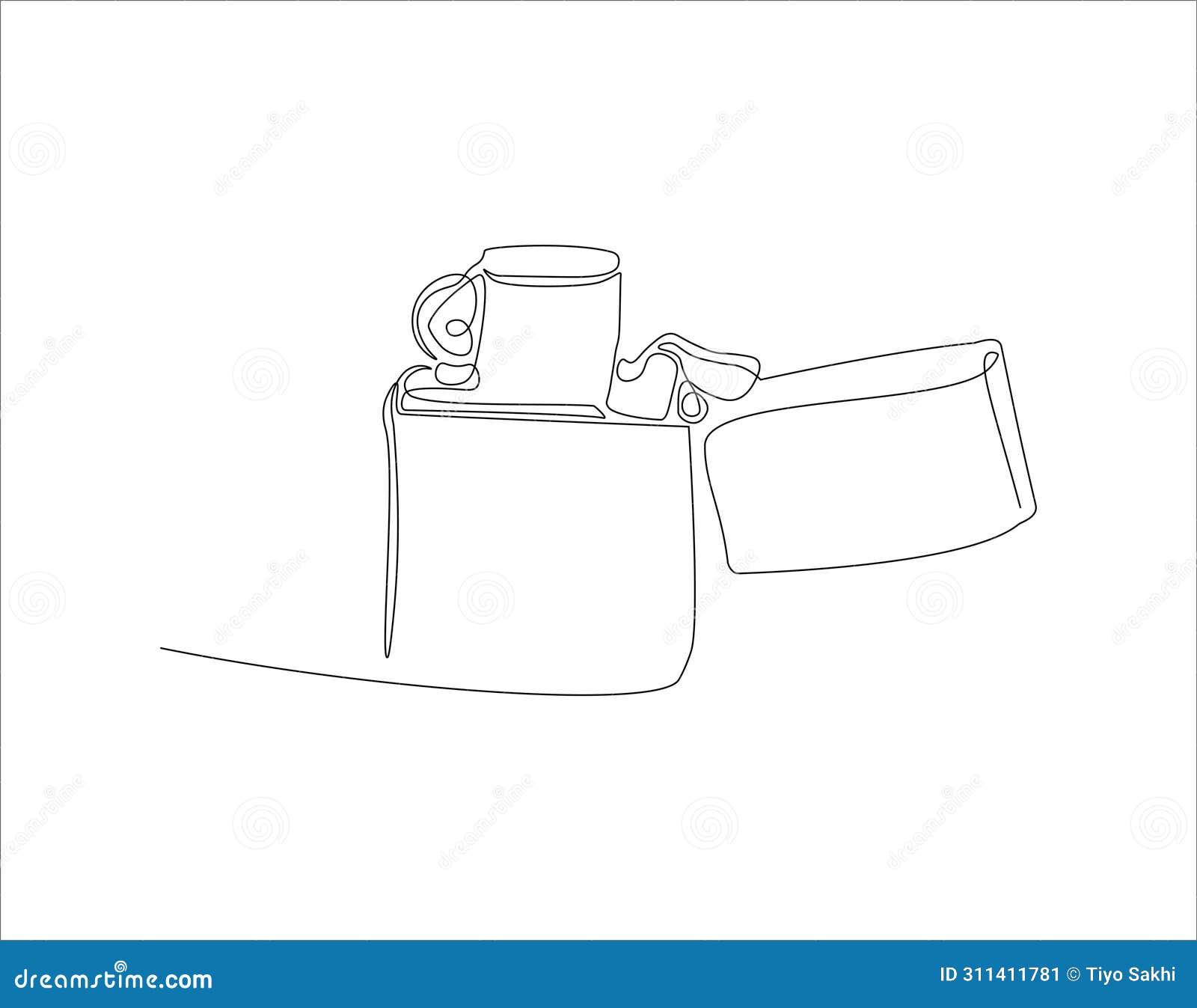 Continuous Line Drawing of Lighter. One Line of Lighter. Lighter ...