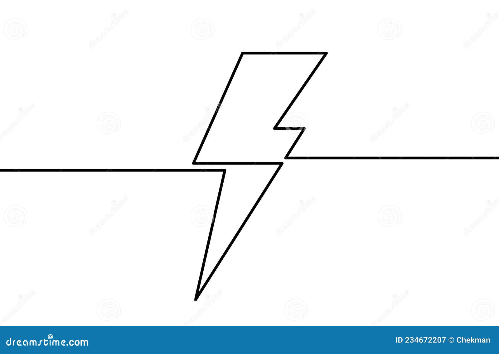 Continuous Line Drawing of Lightning. Lightning Line Icon. One Line ...
