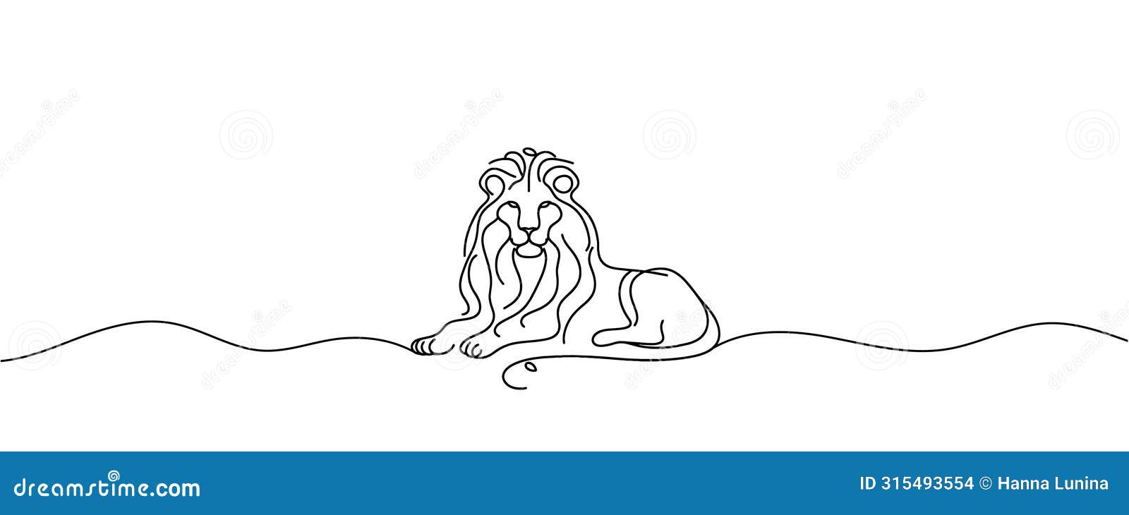 Continuous Line Drawing of a Lion. Vector Illustration. Stock ...