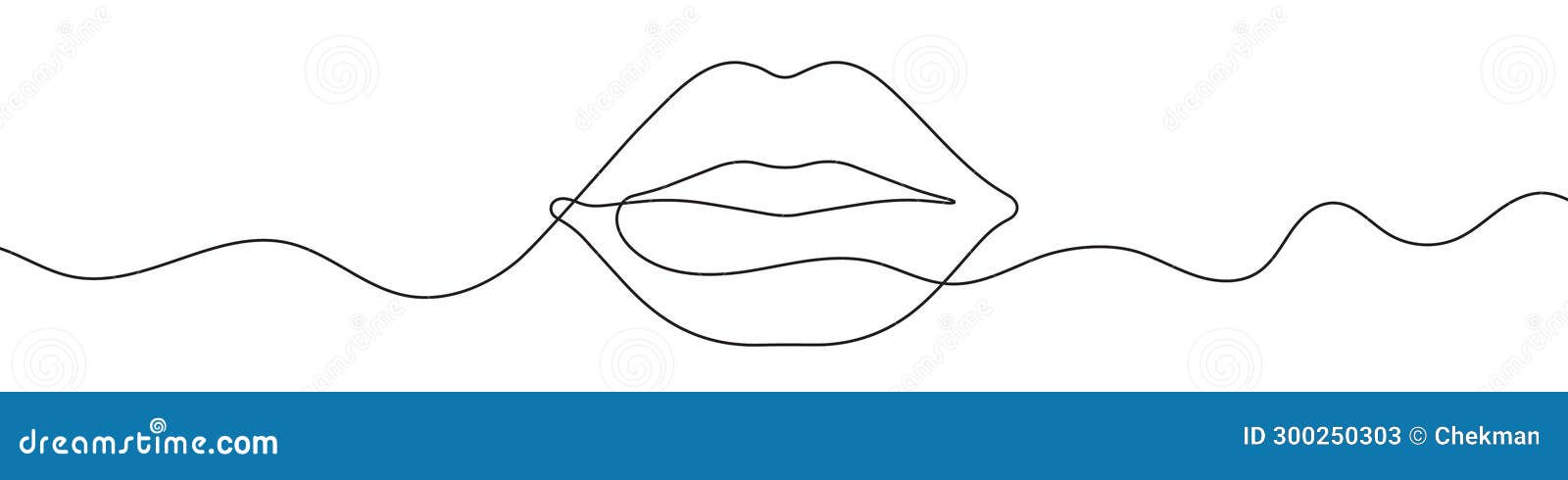 Continuous Line Drawing of Lips. Single Line Lips Icon. Stock ...
