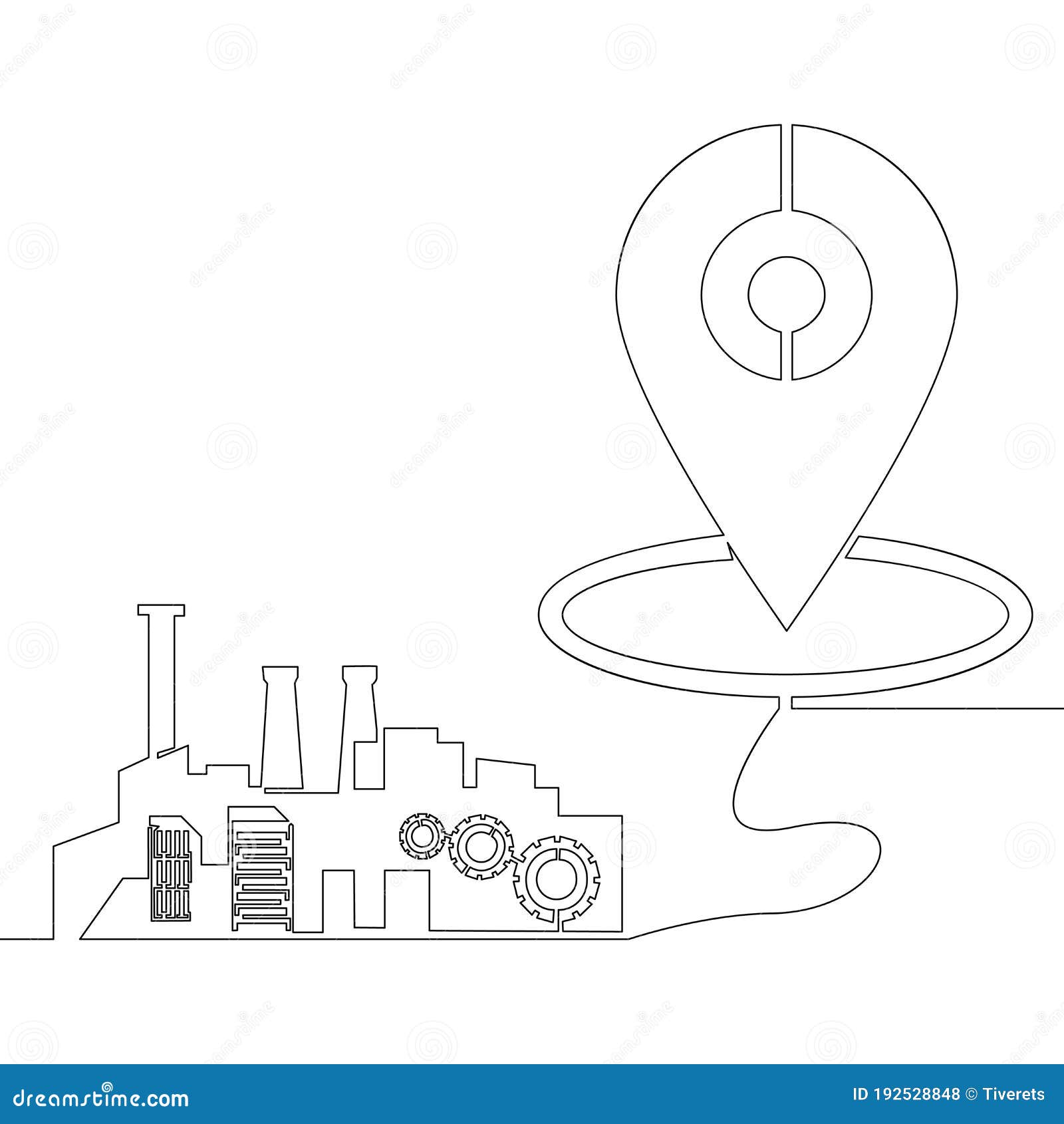 Continuous Line Drawing Local Production Factory Stock Vector ...