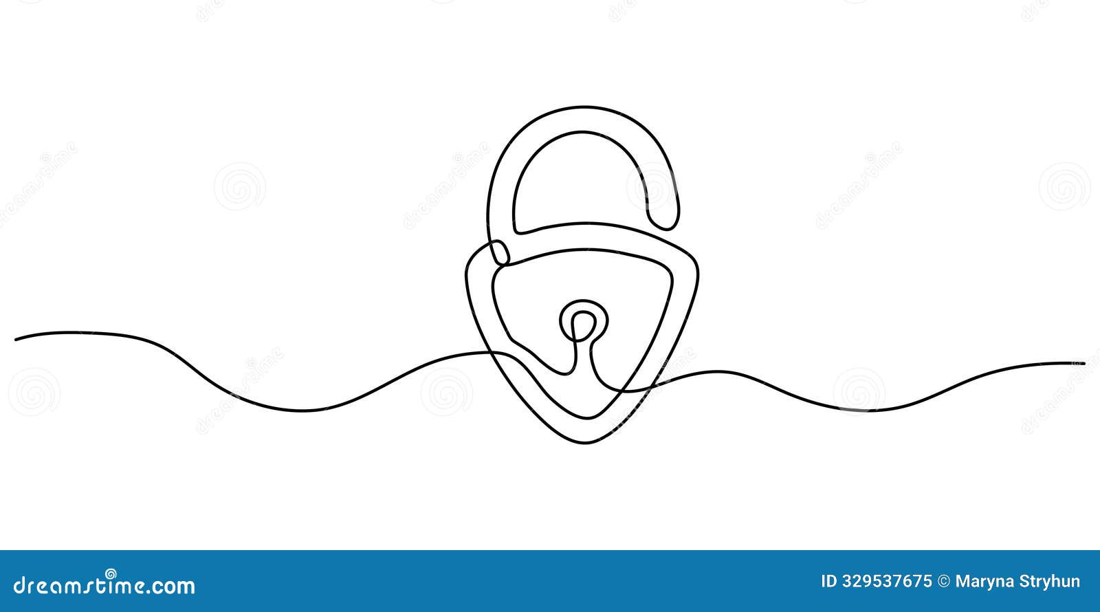 Continuous Line Drawing of a Lock on a White Background. Lock Line Icon ...