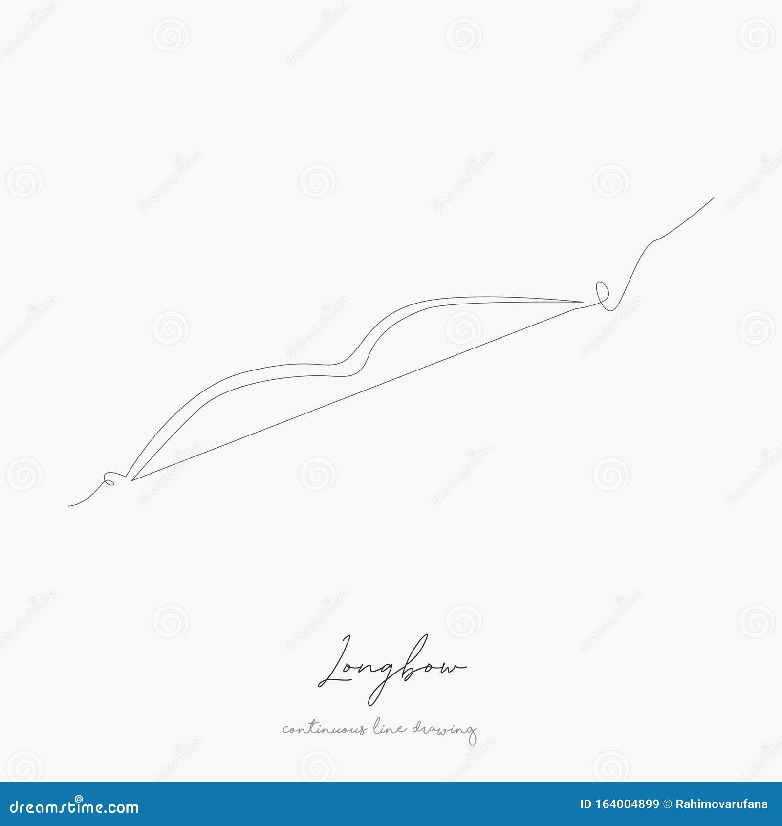 Continuous Line Drawing. Longbow. Simple Vector Illustration. Longbow ...