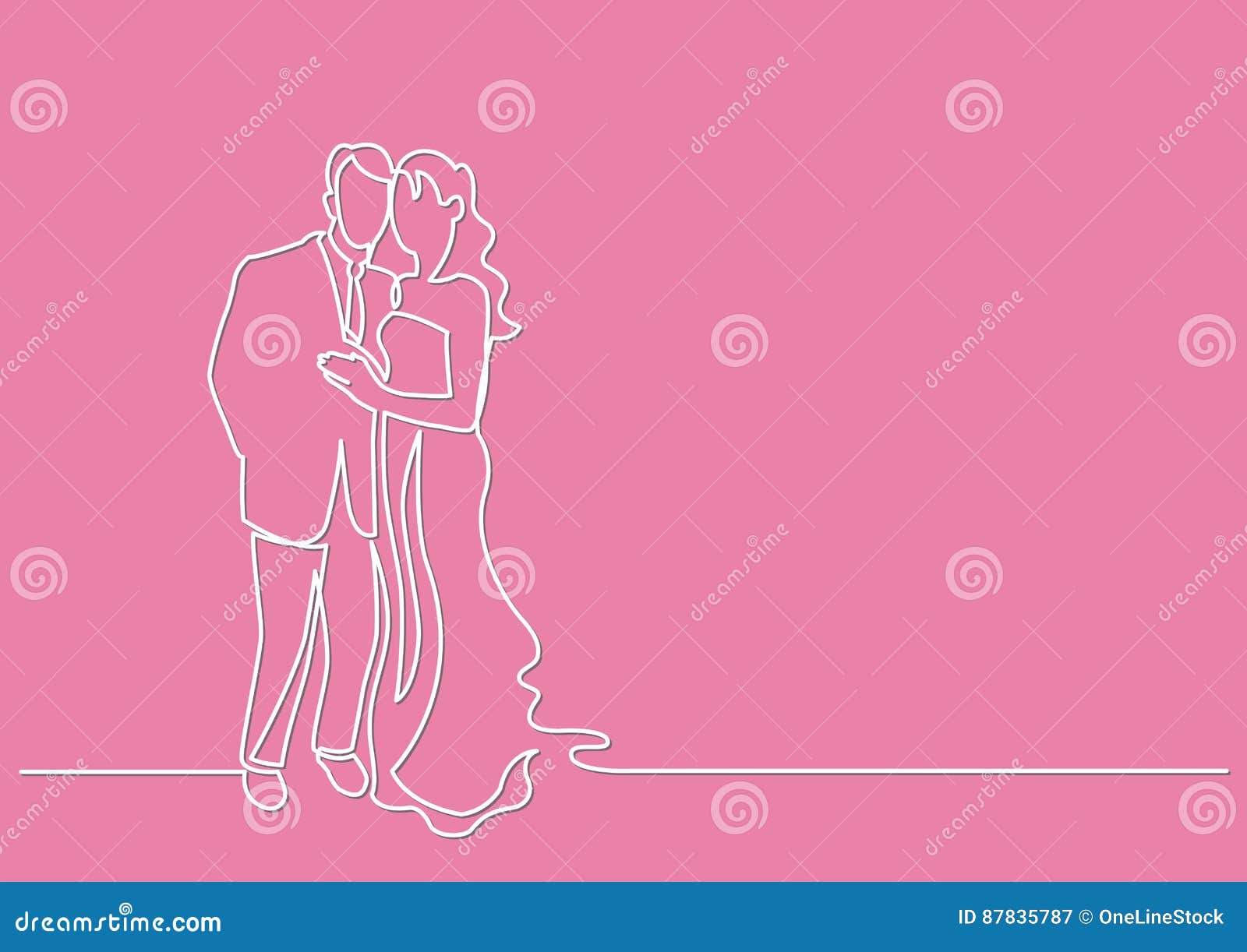 Continuous Line Drawing of Loving Couple Stock Vector - Illustration of ...