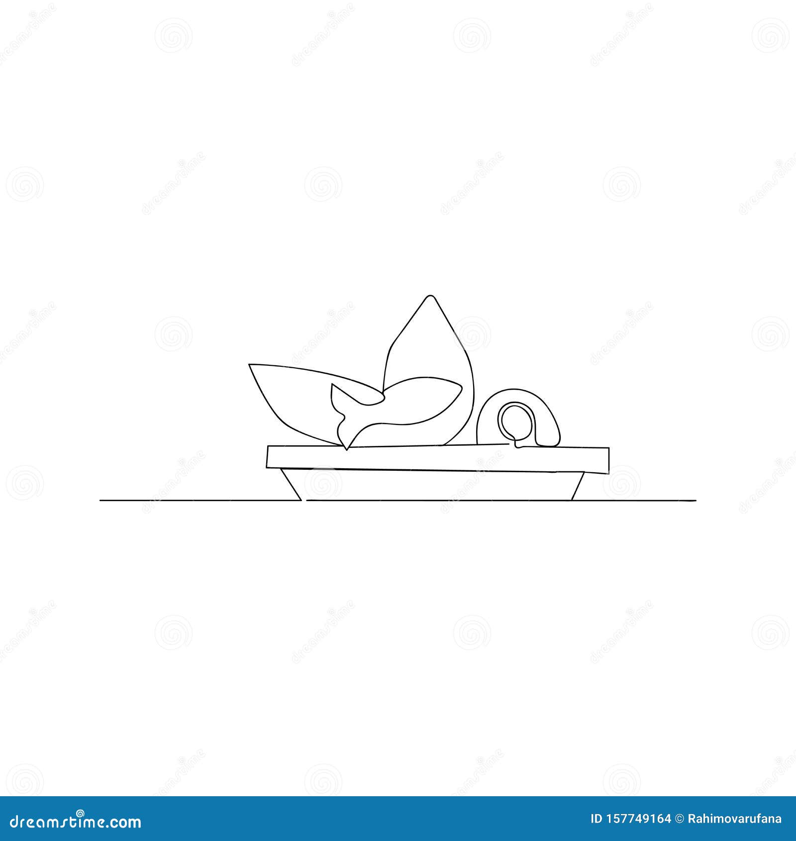 Continuous Line Drawing of Lunch. Isolated Sketch Drawing of Lunch Line ...