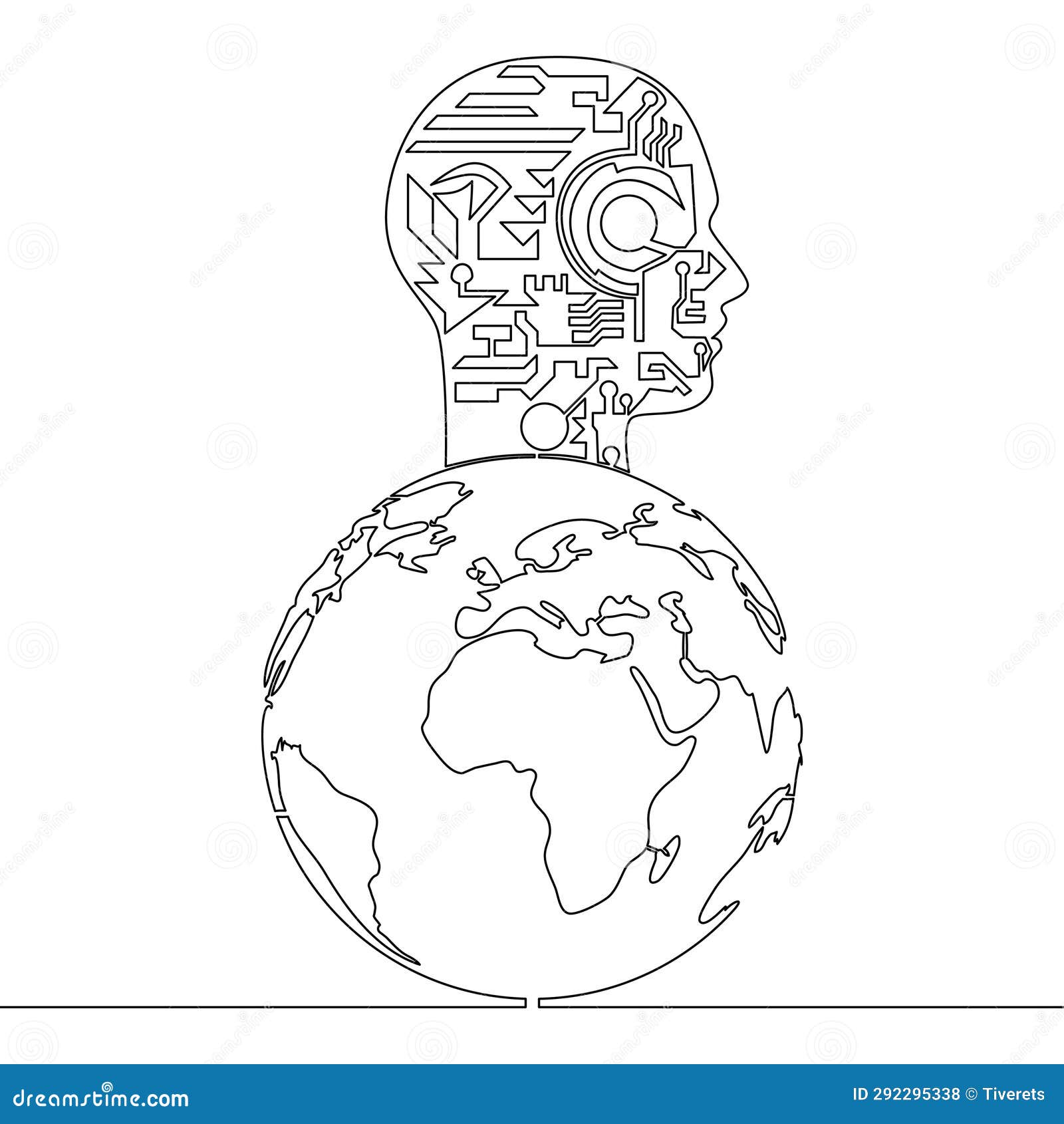 Continuous Line Drawing Machine Learning, Artificial Intelligence Earth ...