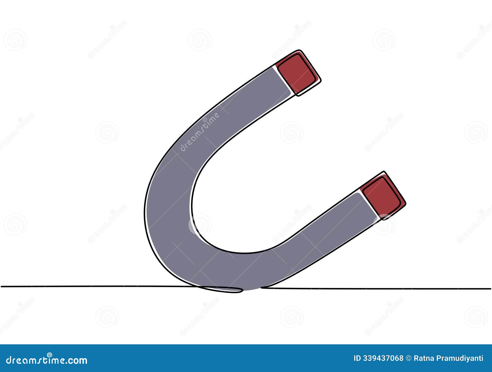 Continuous Line Drawing of a Magnet. Symbolizing Attraction and ...