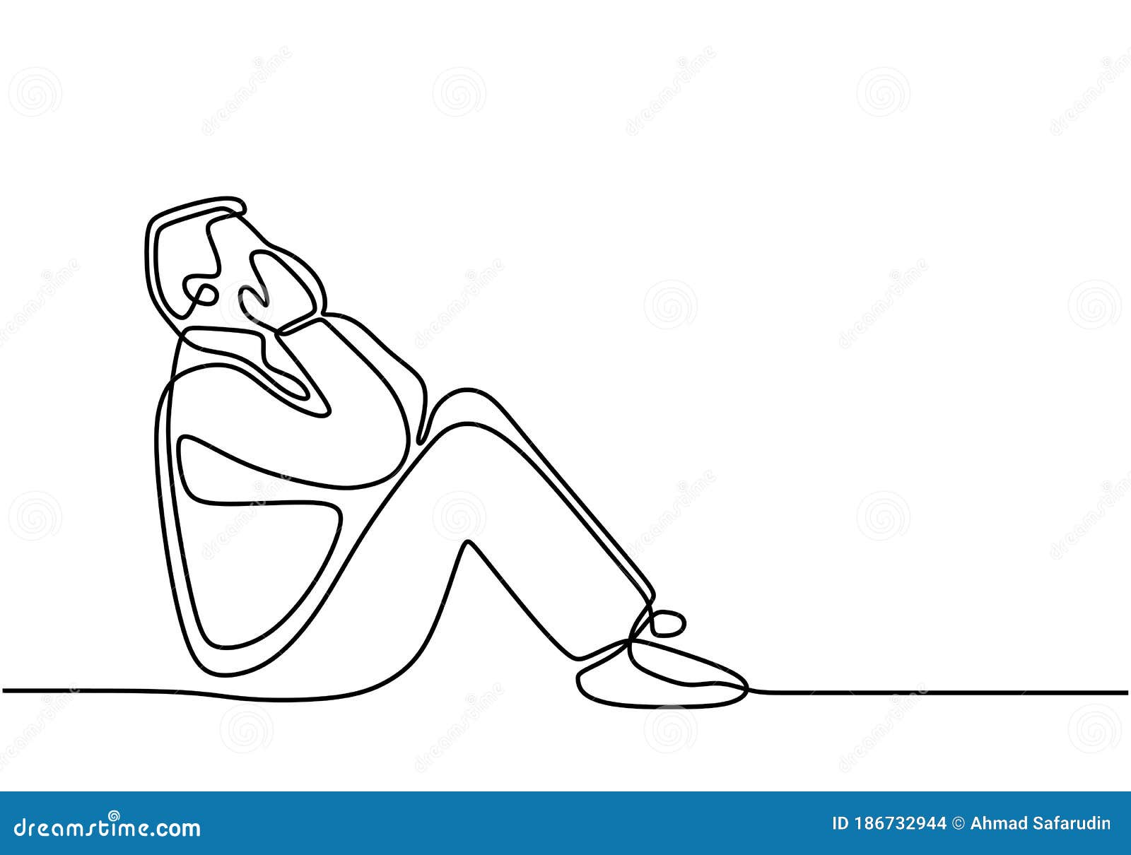 Continuous Line Drawing of Man in Depression. Exhausted Sad Young Male ... Continuous Line Drawing of Man in Depression. Exhausted Sad Young Male ...