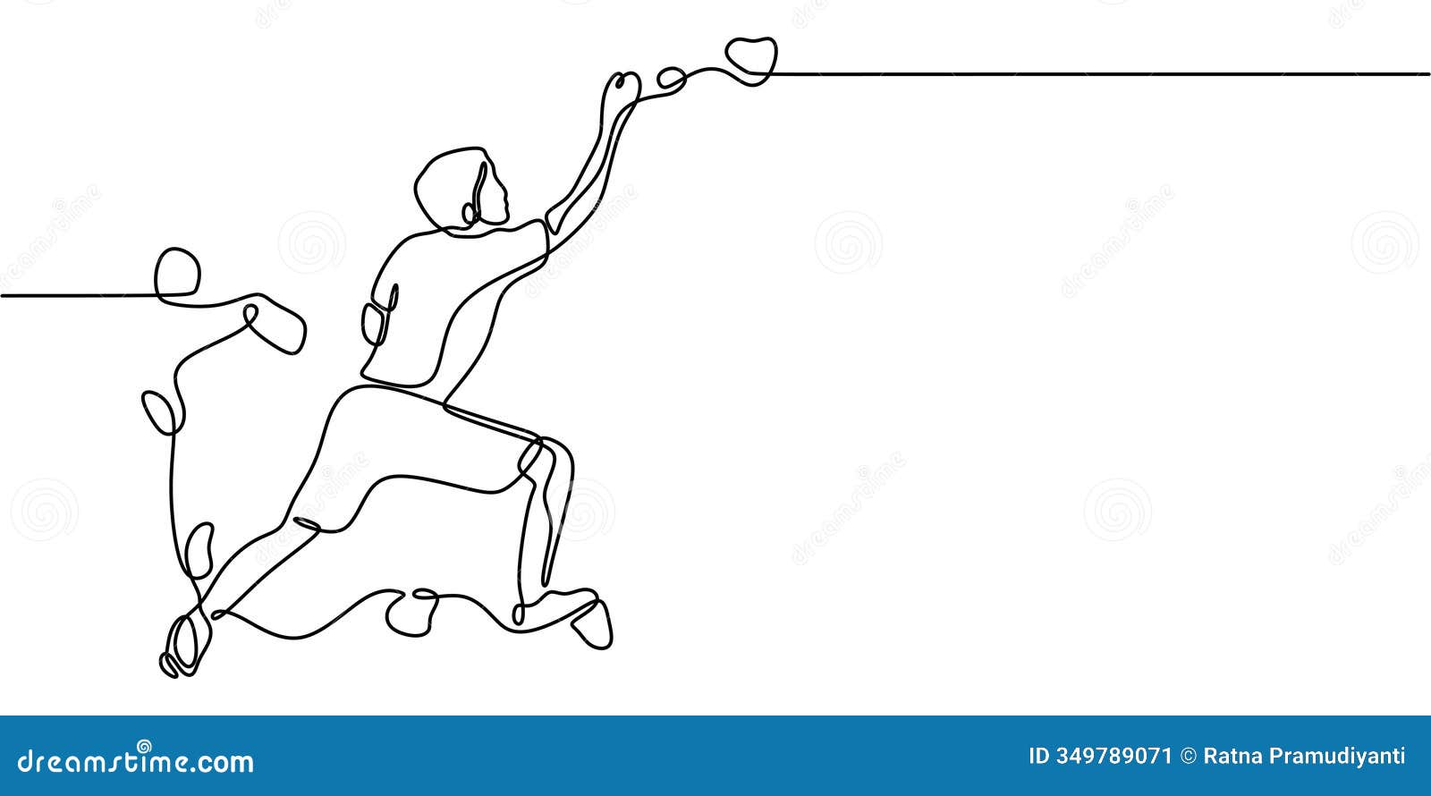 Continuous Line Drawing of a Man Playing Baseball. Showcasing ...