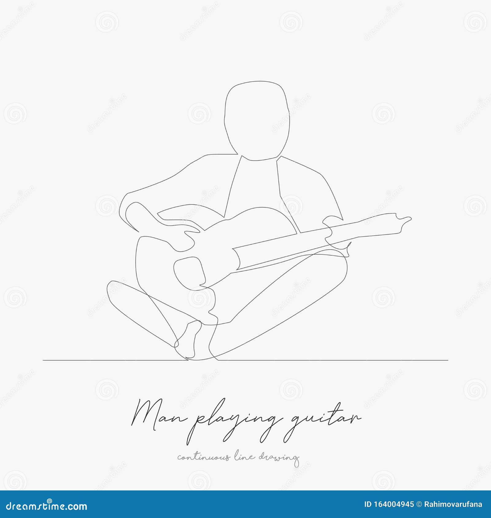 Continuous Line Drawing. Man Playing Guitar. Simple Vector Illustration ...