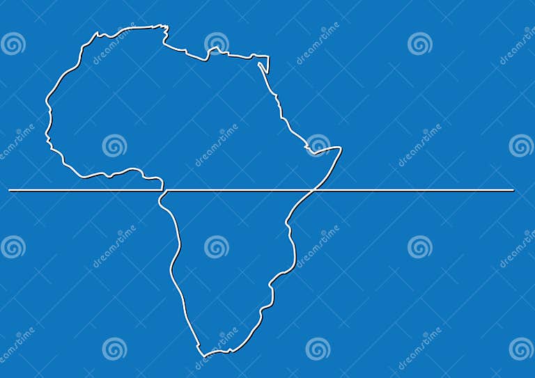 Continuous Line Drawing - Map of Africa Stock Vector - Illustration of ...