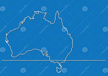 Continuous Line Drawing - Map of Australia Stock Vector - Illustration ...