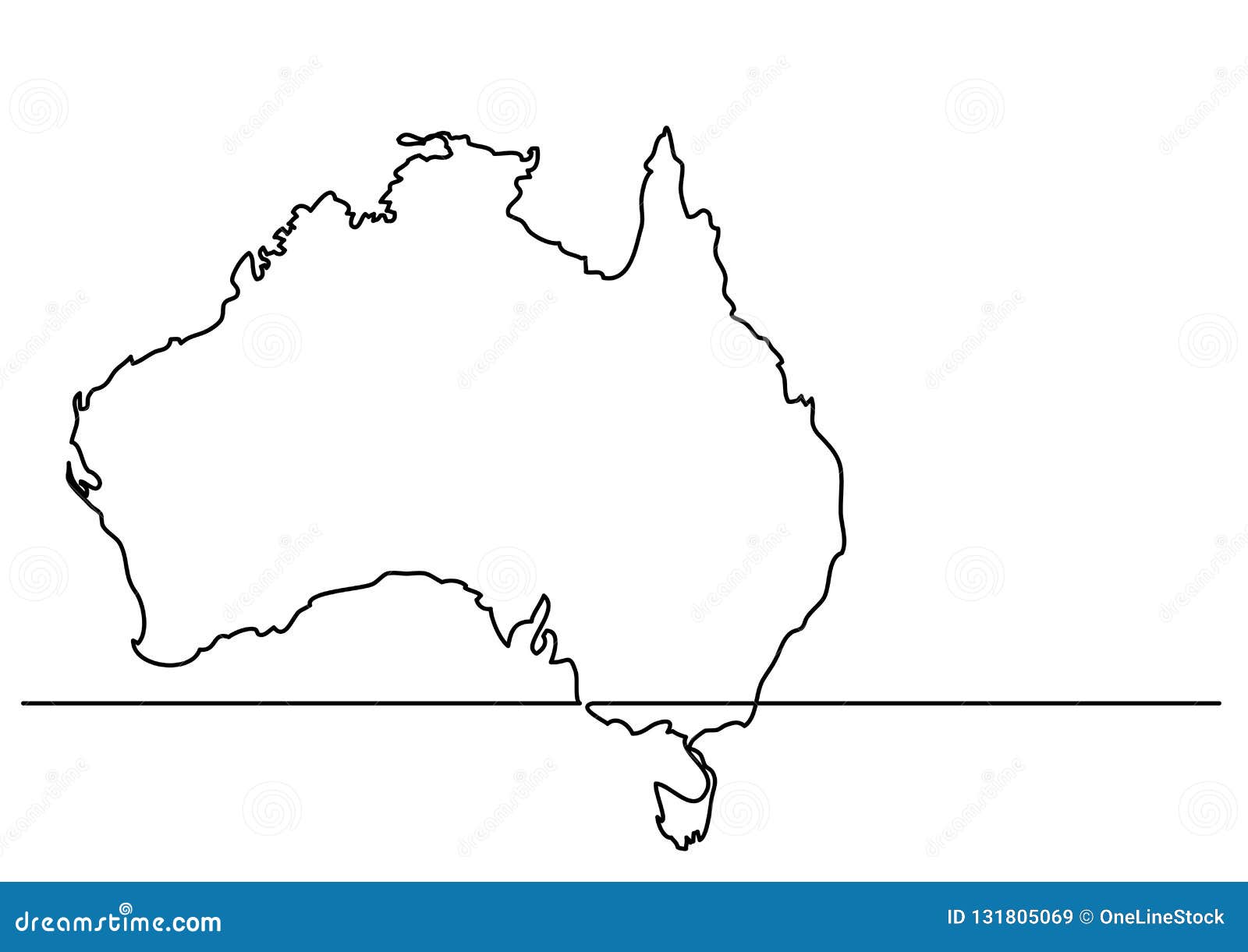 Continuous Line Drawing - Map of Australia Stock Vector - Illustration ... Continuous Line Drawing - Map of Australia Stock Vector - Illustration ...