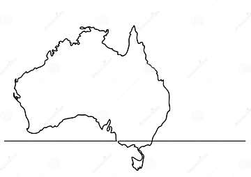 Continuous Line Drawing - Map of Australia Stock Vector - Illustration ...