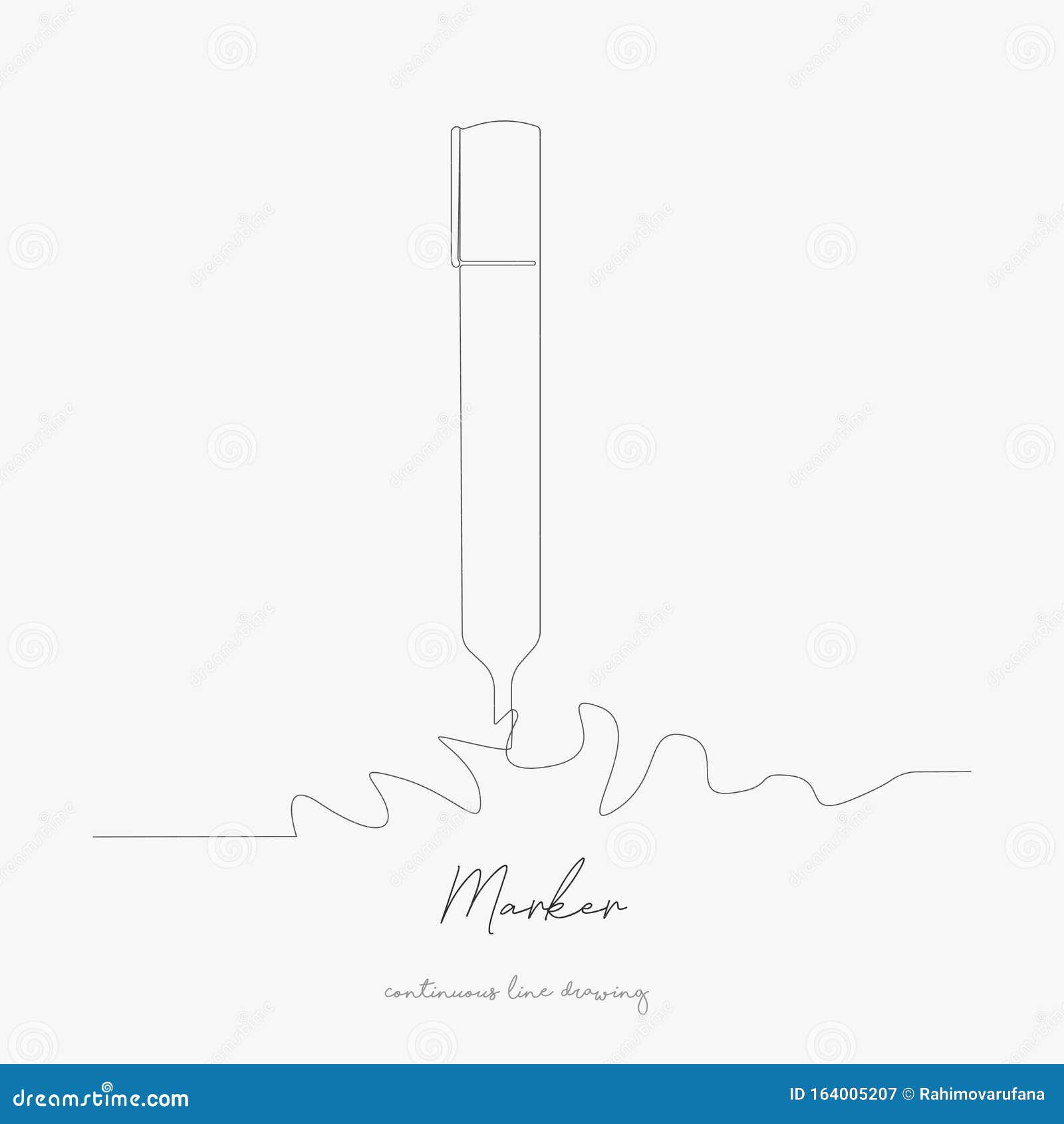 Continuous Line Drawing. Marker. Simple Vector Illustration. Marker ...