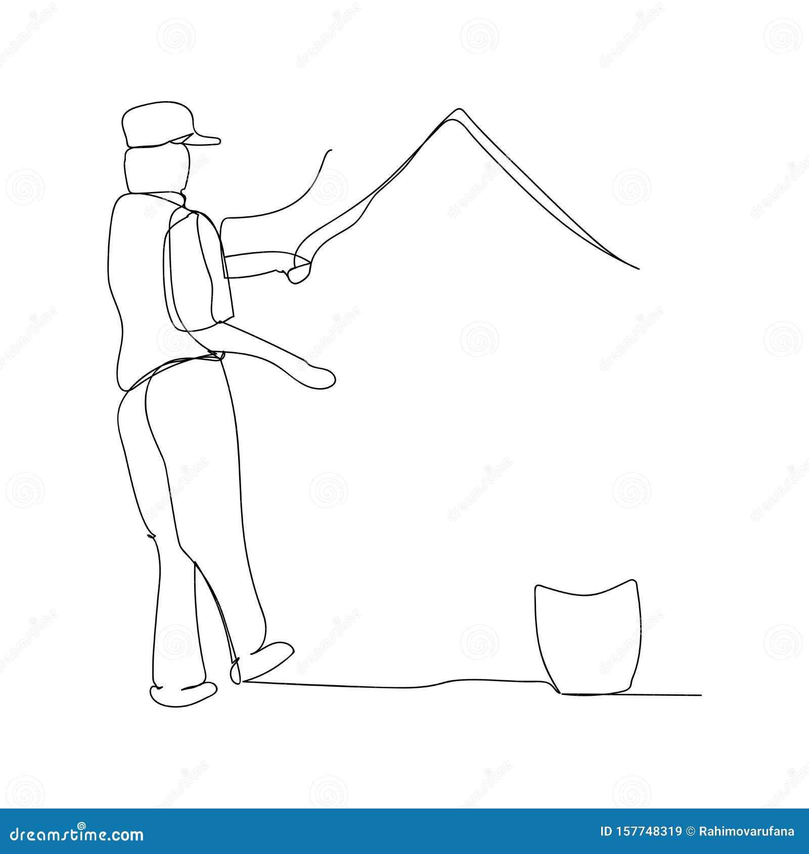 Continuous Line Drawing of Men Drawing. Isolated Sketch Drawing of Men ...
