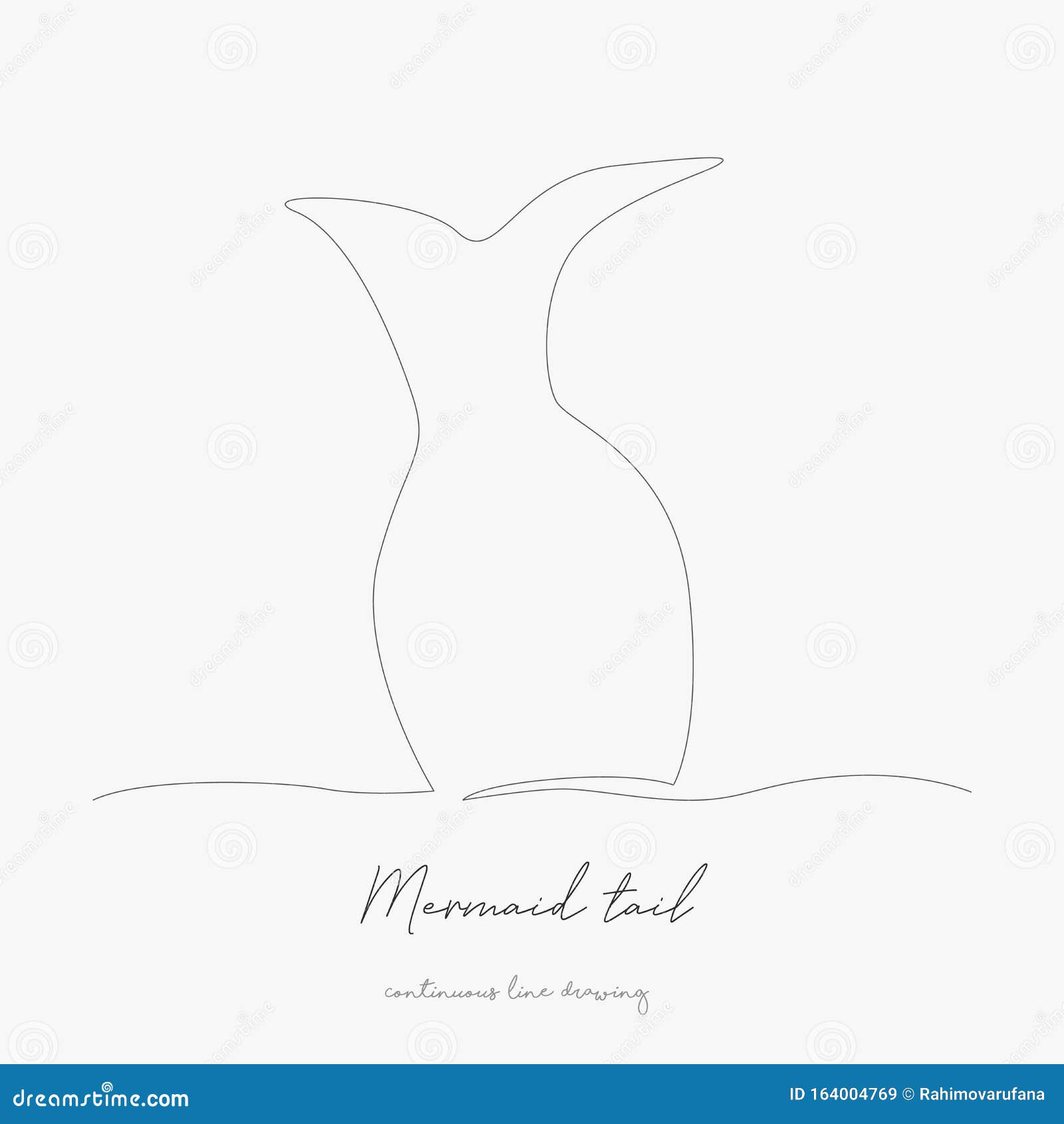 Continuous Line Drawing. Mermaid Tail. Simple Vector Illustration ...