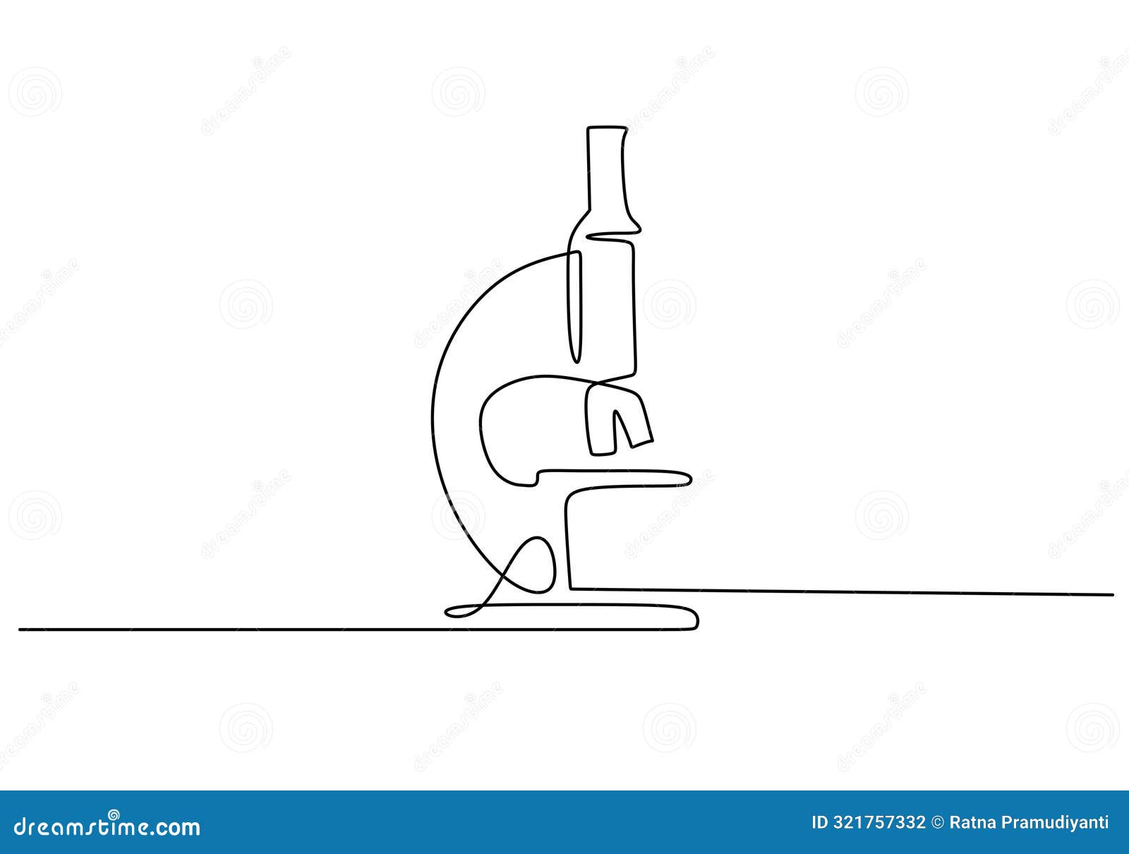 Continuous Line Drawing Microscope. Science Equipment for Biology ...