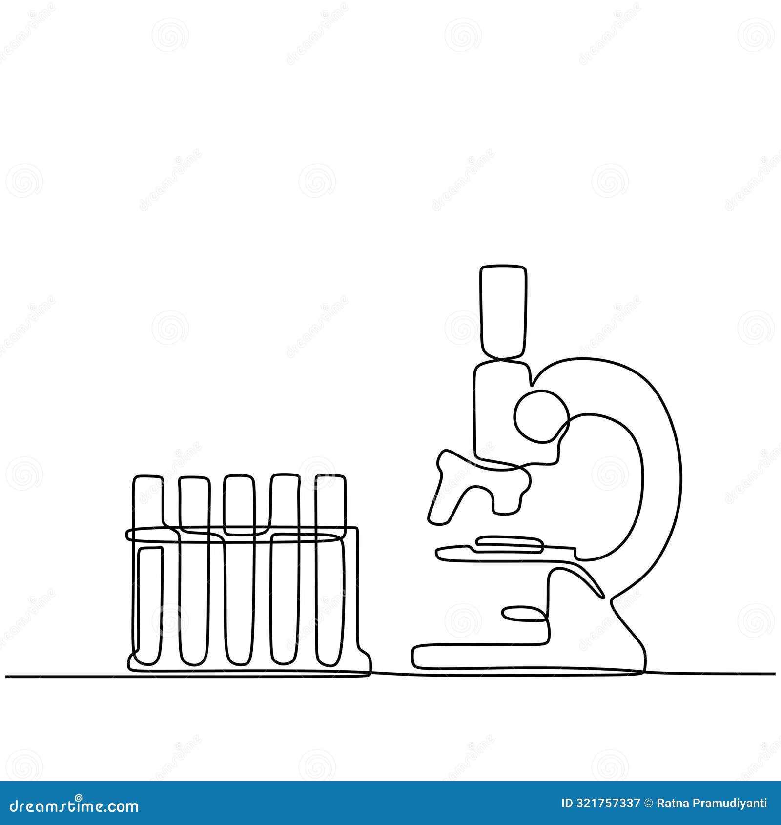 Continuous Line Drawing Microscope. Science Equipment for Biology ...