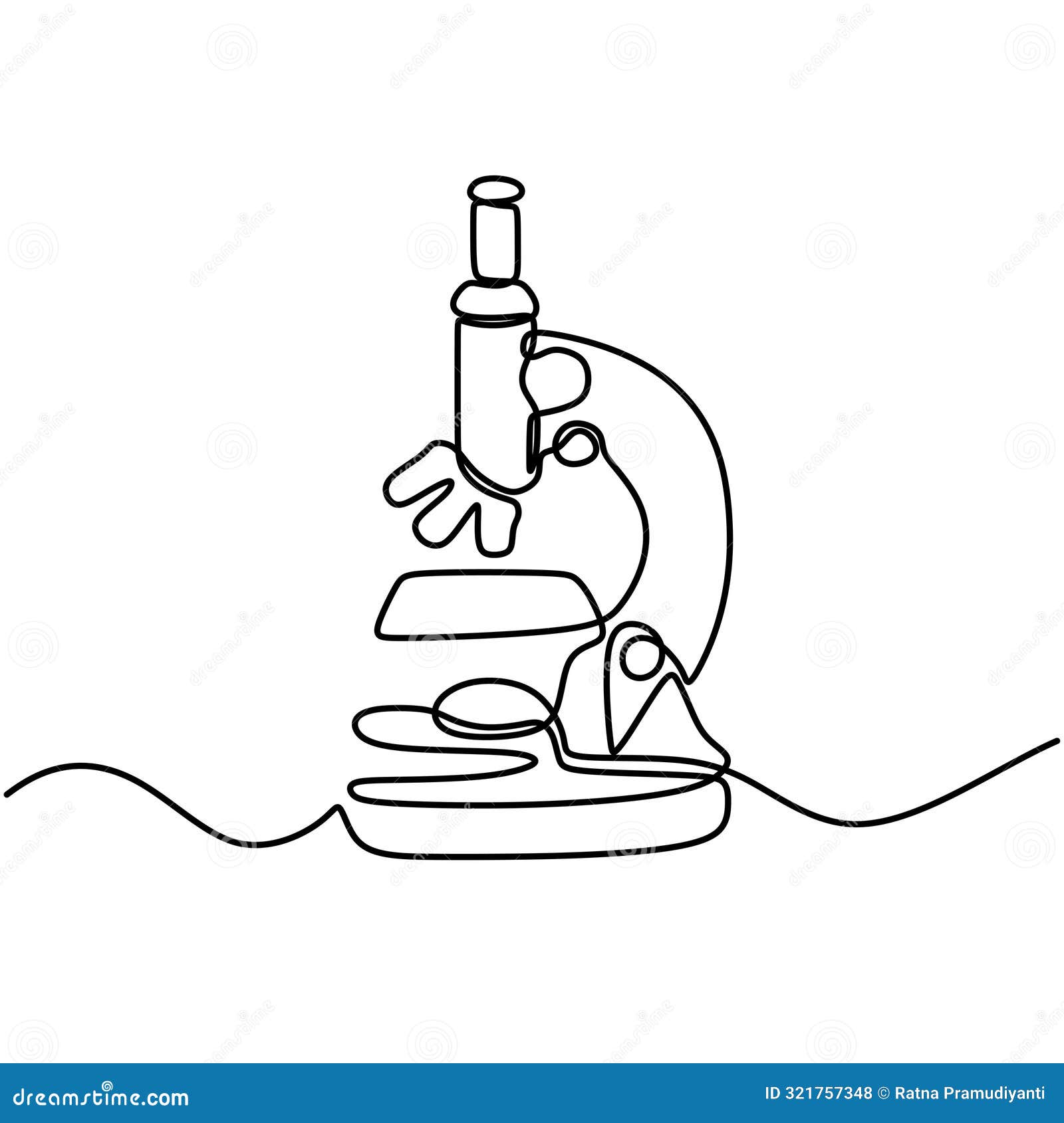 Continuous Line Drawing Microscope. Science Equipment for Biology ...
