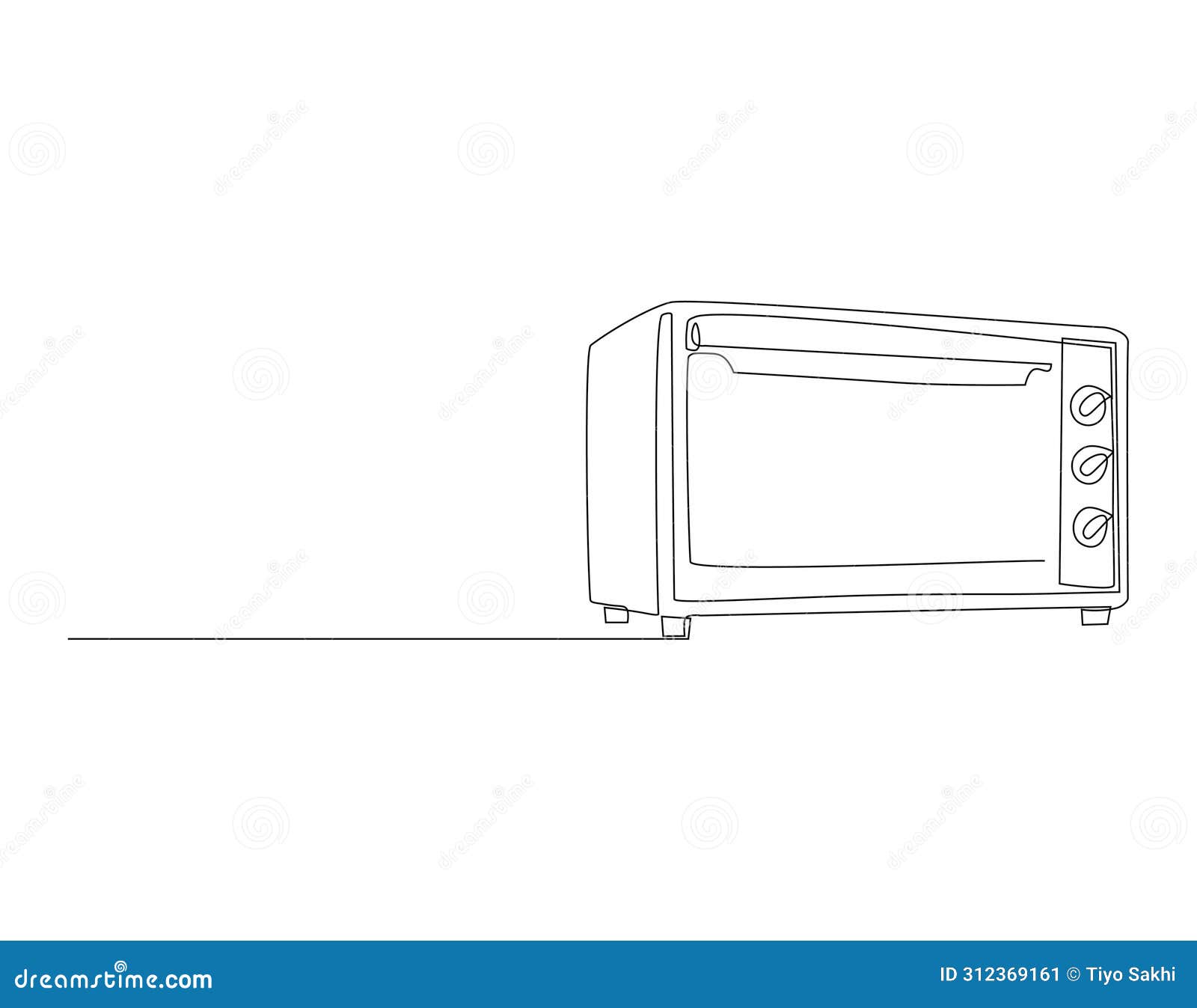 Continuous Line Drawing of Microwave. One Line of Oven Electric ...