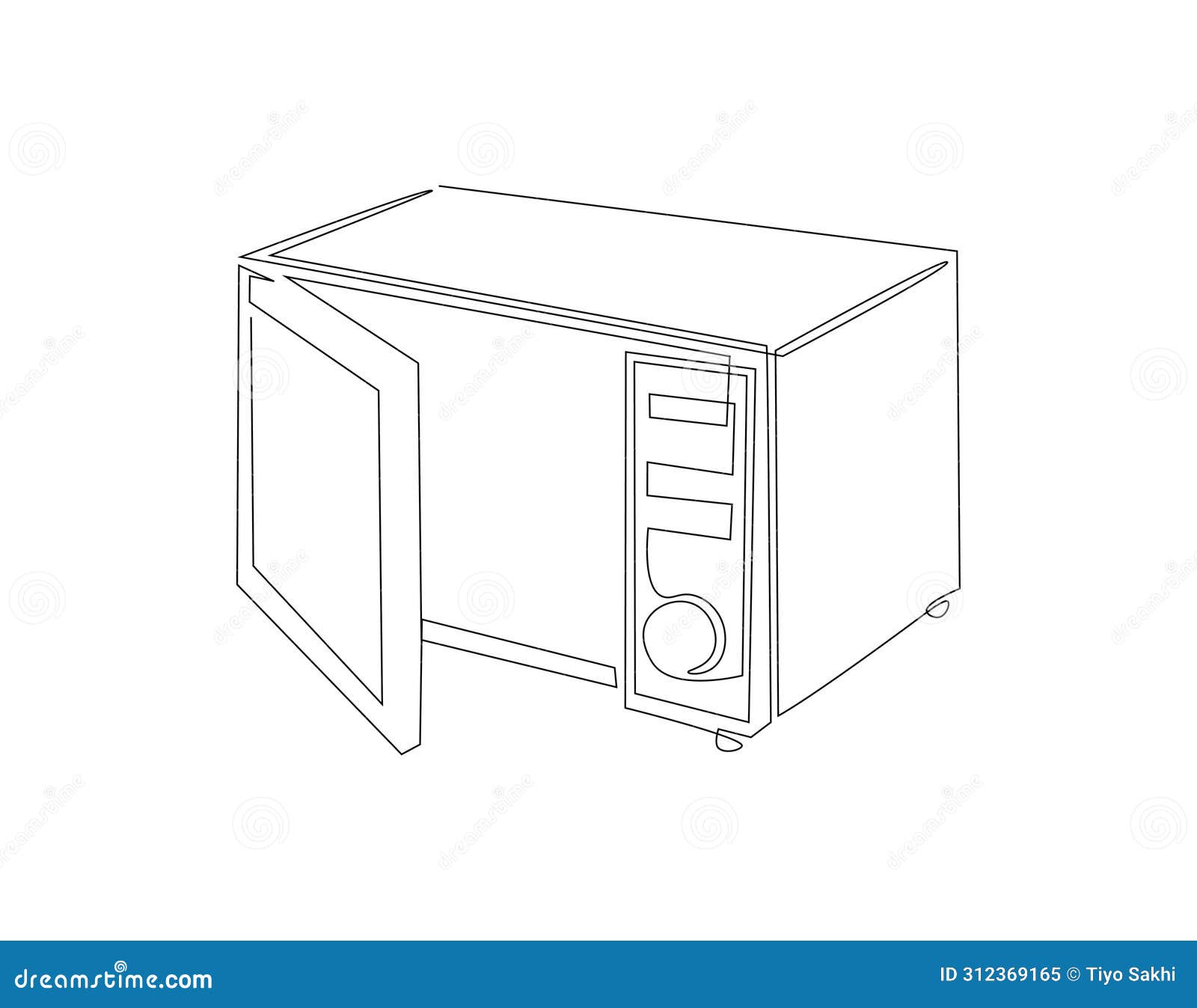 Continuous Line Drawing of Microwave. One Line of Oven Electric ...