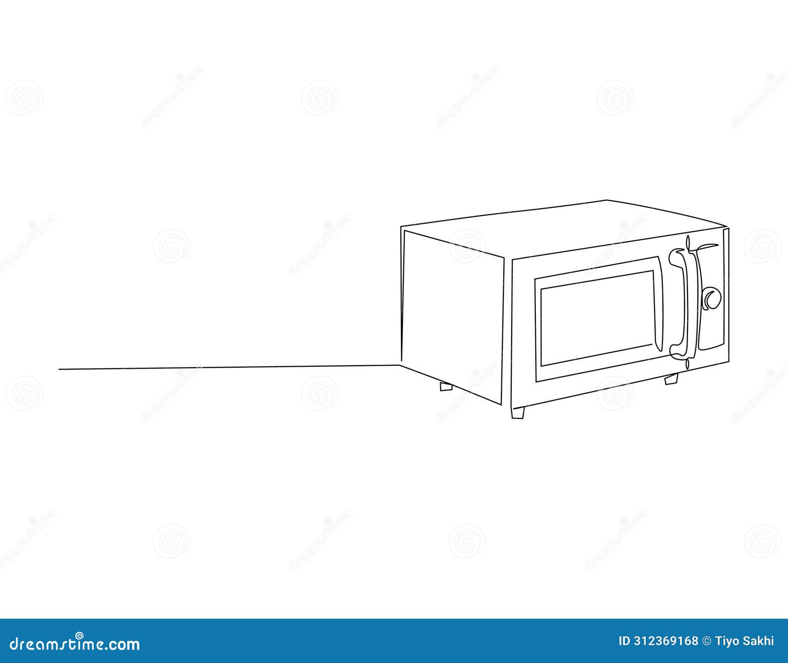 Continuous Line Drawing of Microwave. One Line of Oven Electric ...