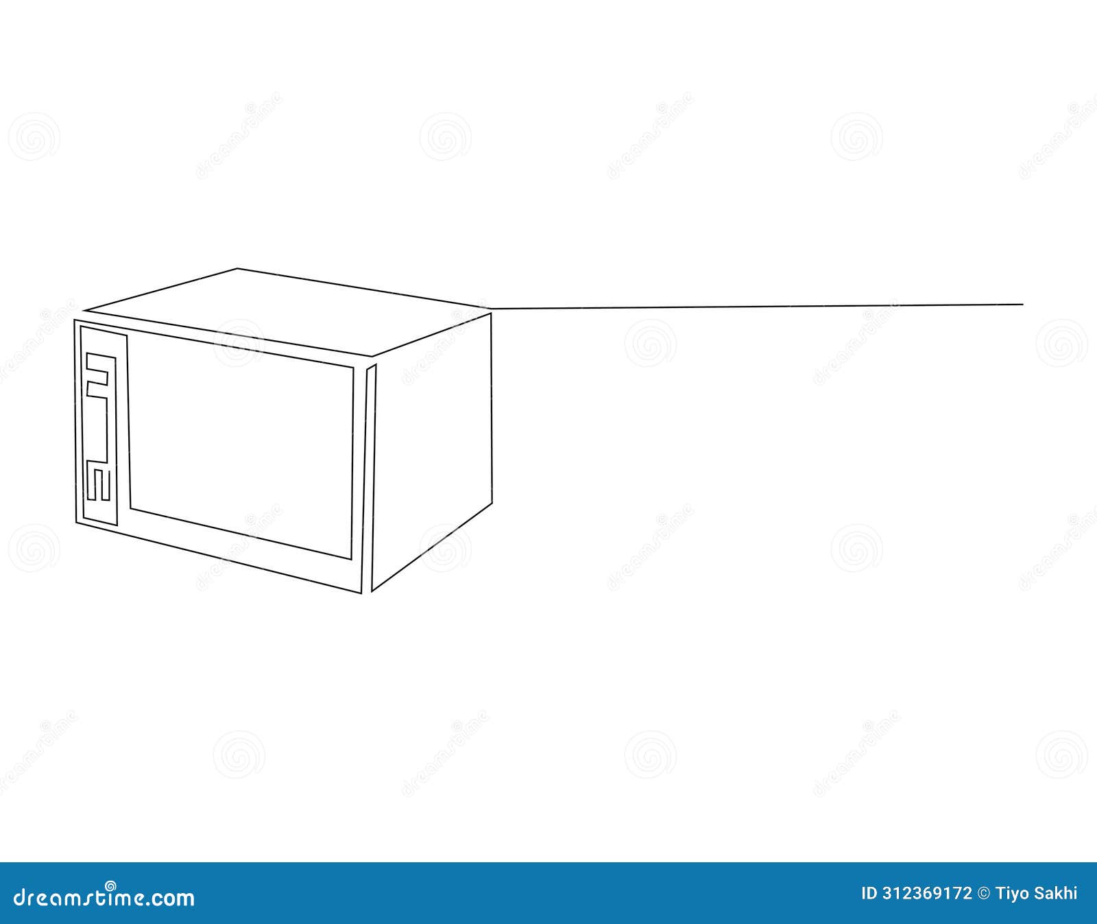 Continuous Line Drawing of Microwave. One Line of Oven Electric ...