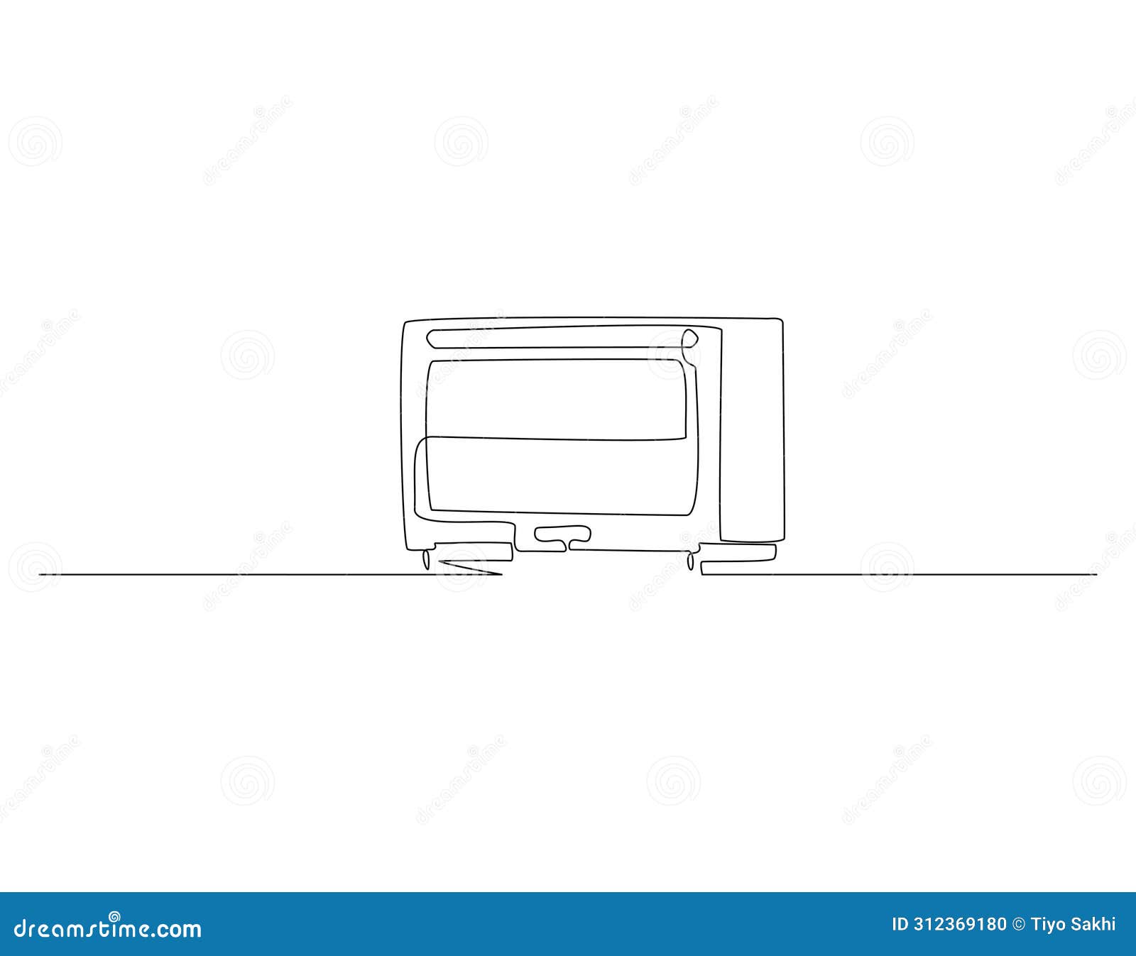 Continuous Line Drawing of Microwave. One Line of Oven Electric ...