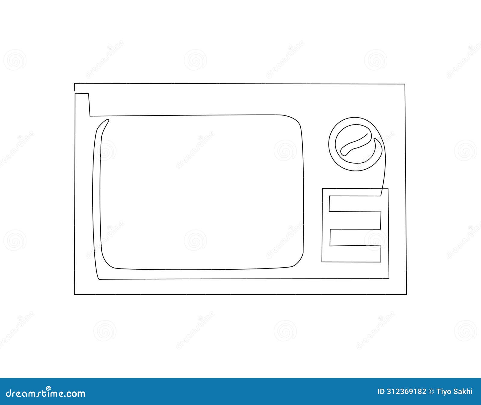Continuous Line Drawing of Microwave. One Line of Oven Electric ...