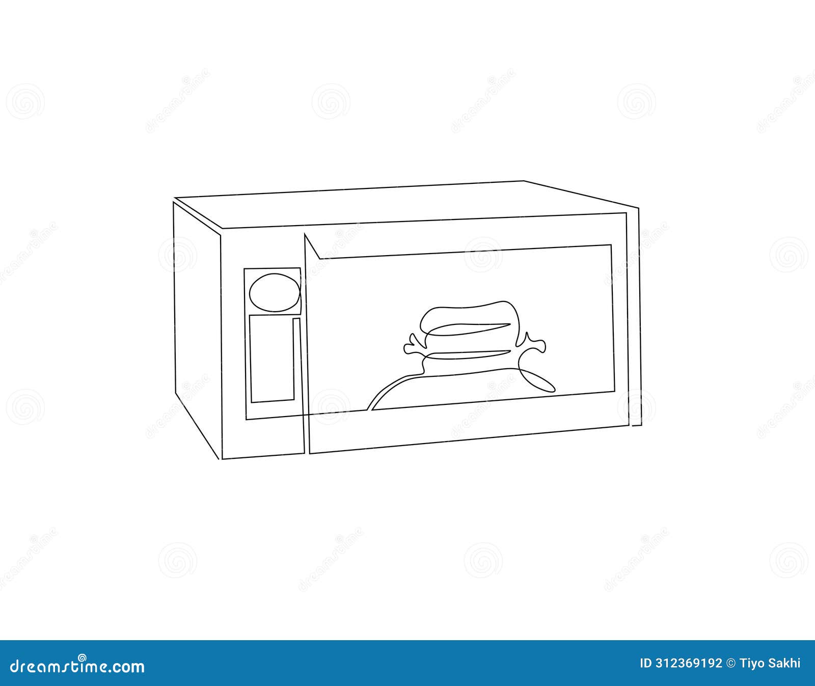 Continuous Line Drawing of Microwave. One Line of Oven Electric ...