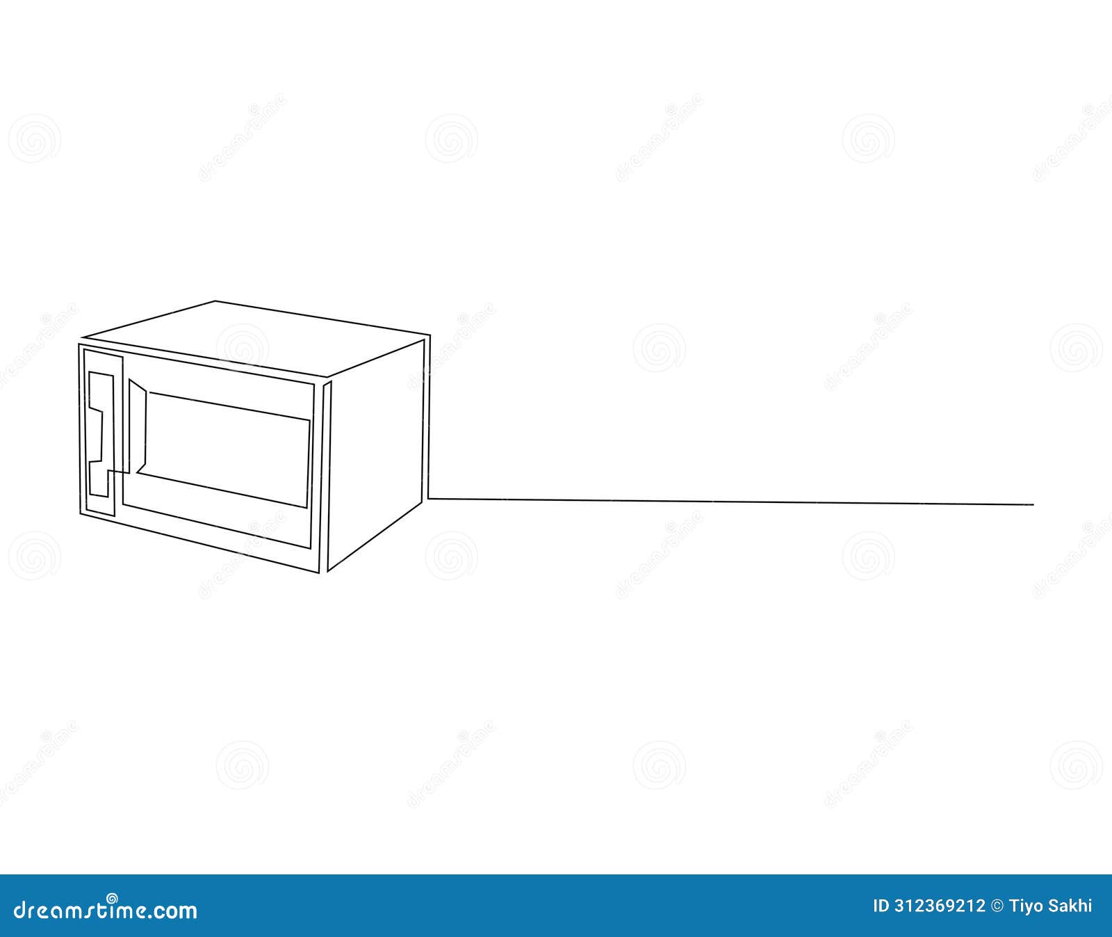 Continuous Line Drawing of Microwave. One Line of Oven Electric ...