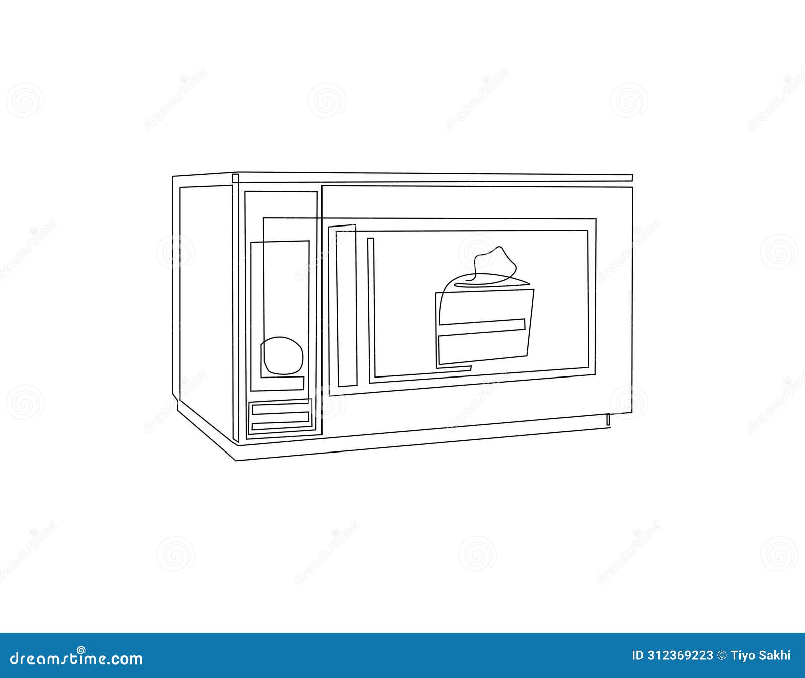 Continuous Line Drawing of Microwave. One Line of Oven Electric ...