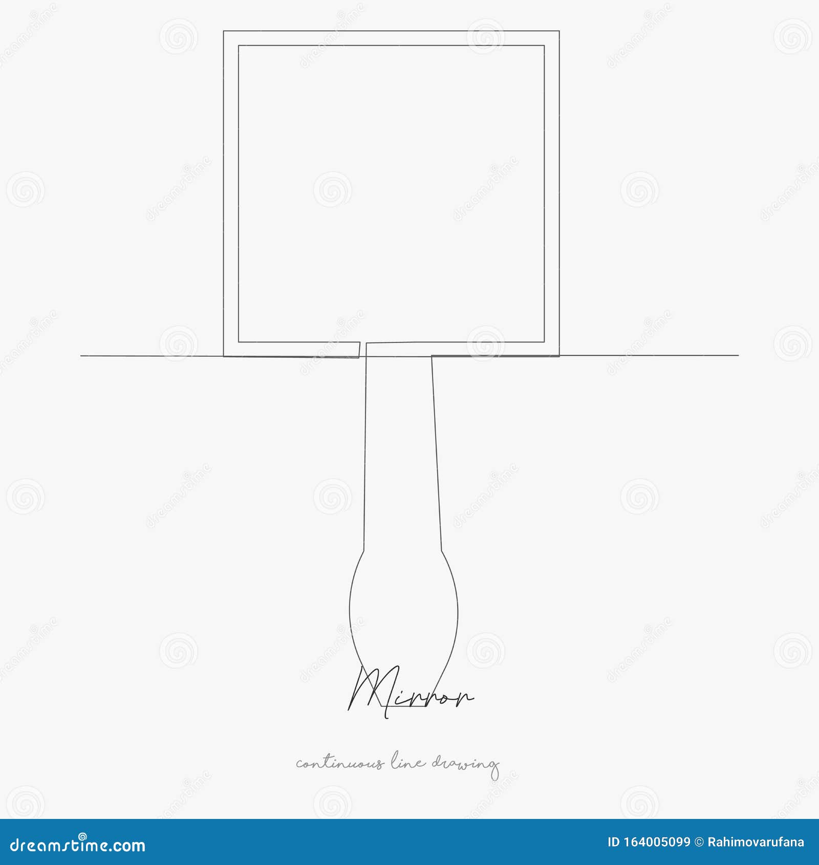 Continuous Line Drawing. Mirror. Simple Vector Illustration. Mirror ...