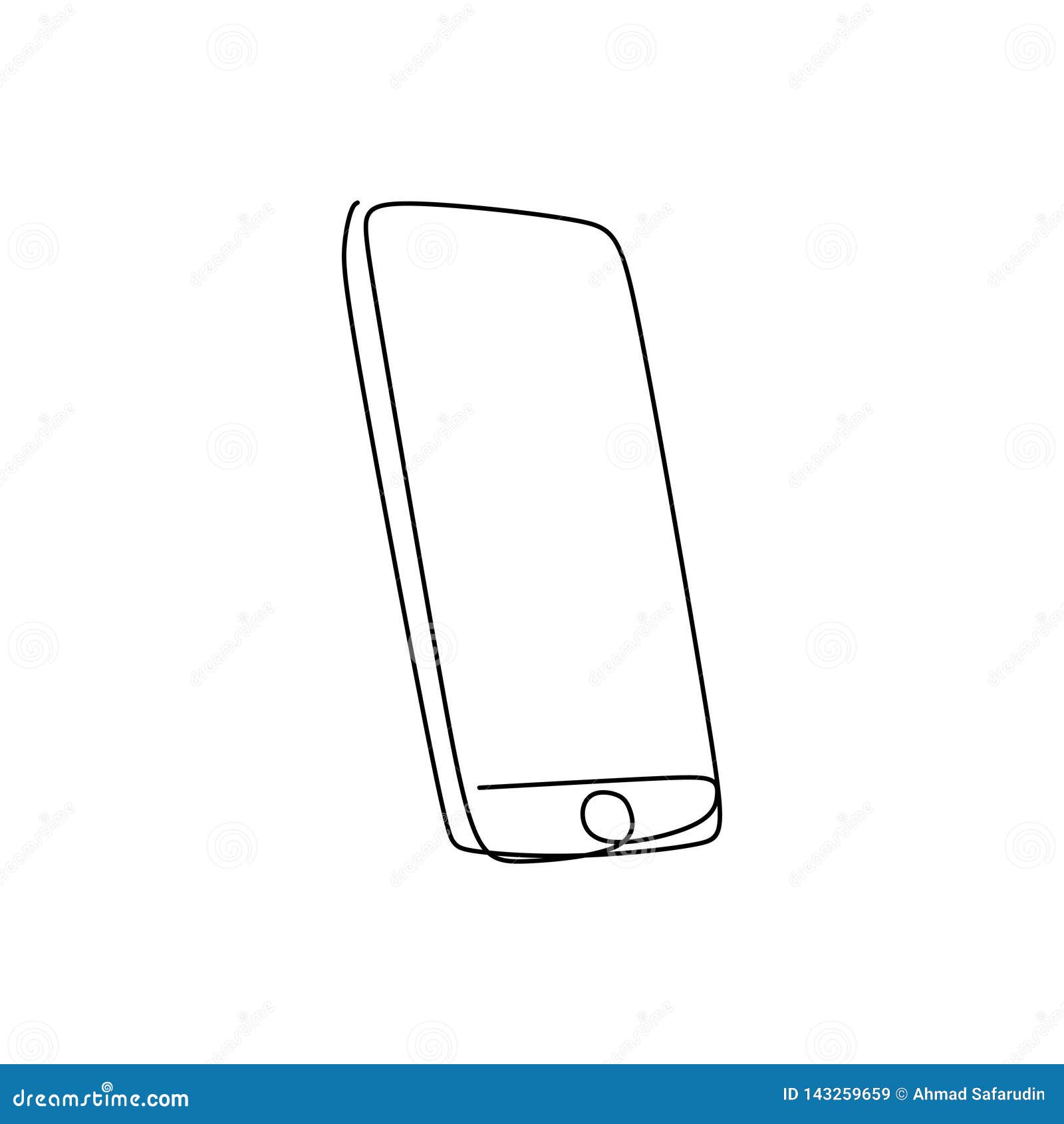 Continuous Line Drawing of Mobile Communication Devices Stock Vector ...