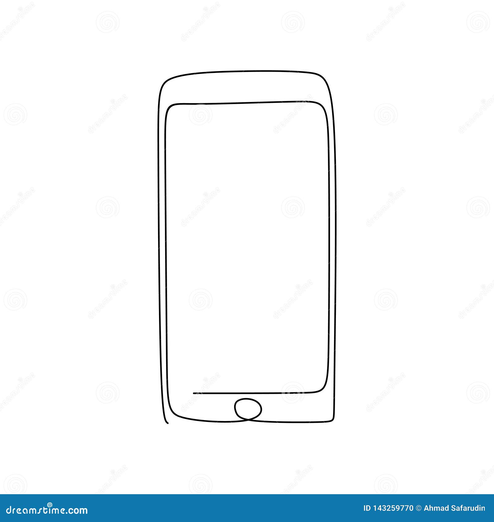 Continuous Line Drawing of Mobile Communication Devices Stock Vector ...