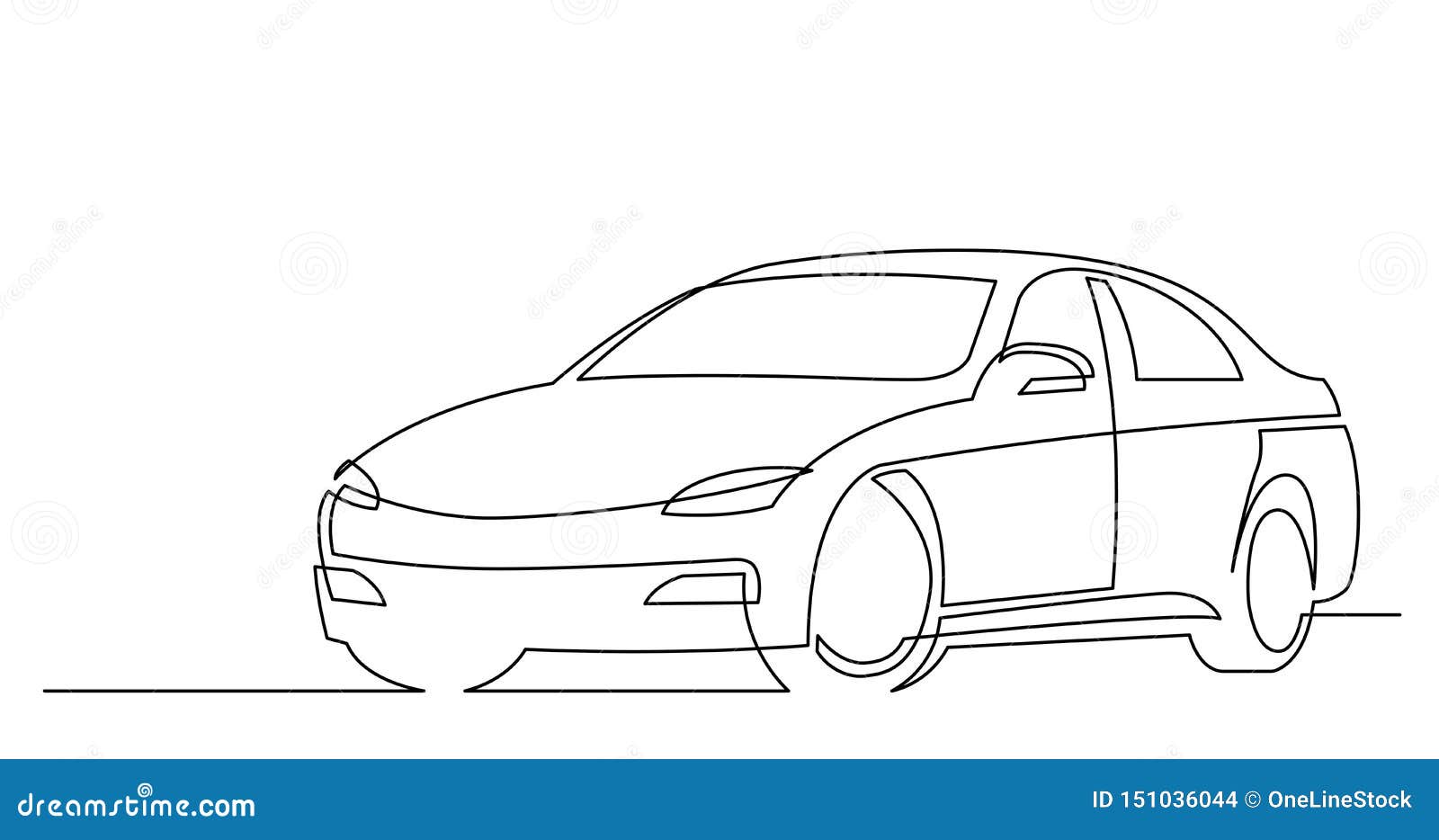 Continuous Line Drawing of Modern Beautiful Car Stock Vector ...