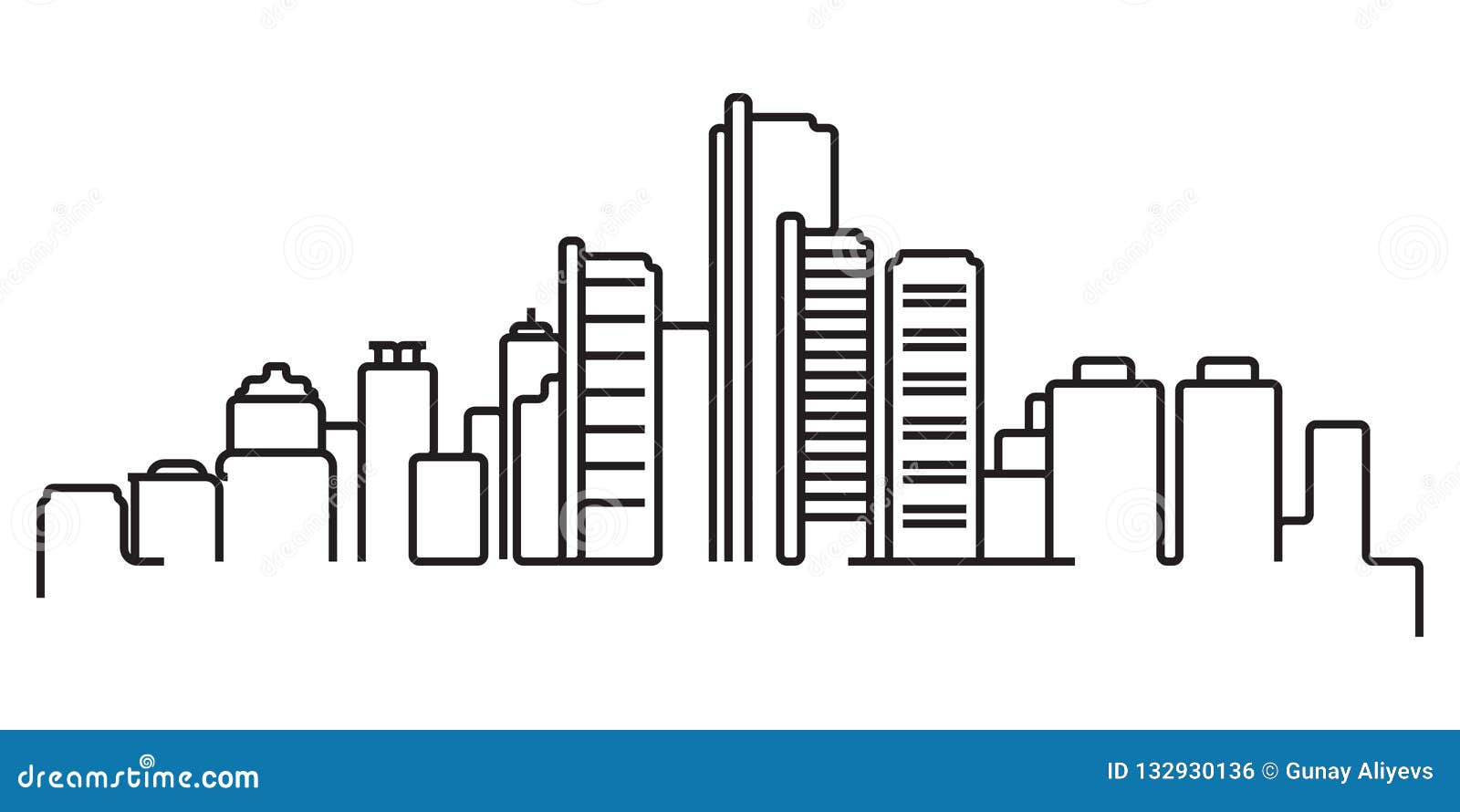 Continuous Line Drawing of Modern City Skyline Stock Illustration ... Continuous Line Drawing of Modern City Skyline Stock Illustration ...