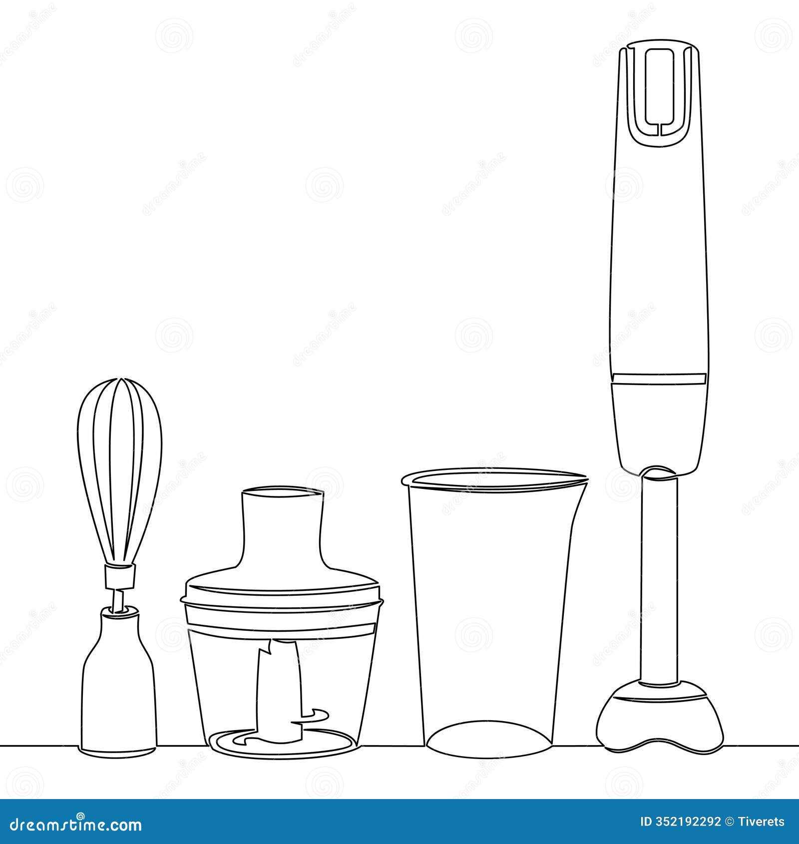 Blender Continuous Line Drawing. One Line Art Of Home Appliance ...