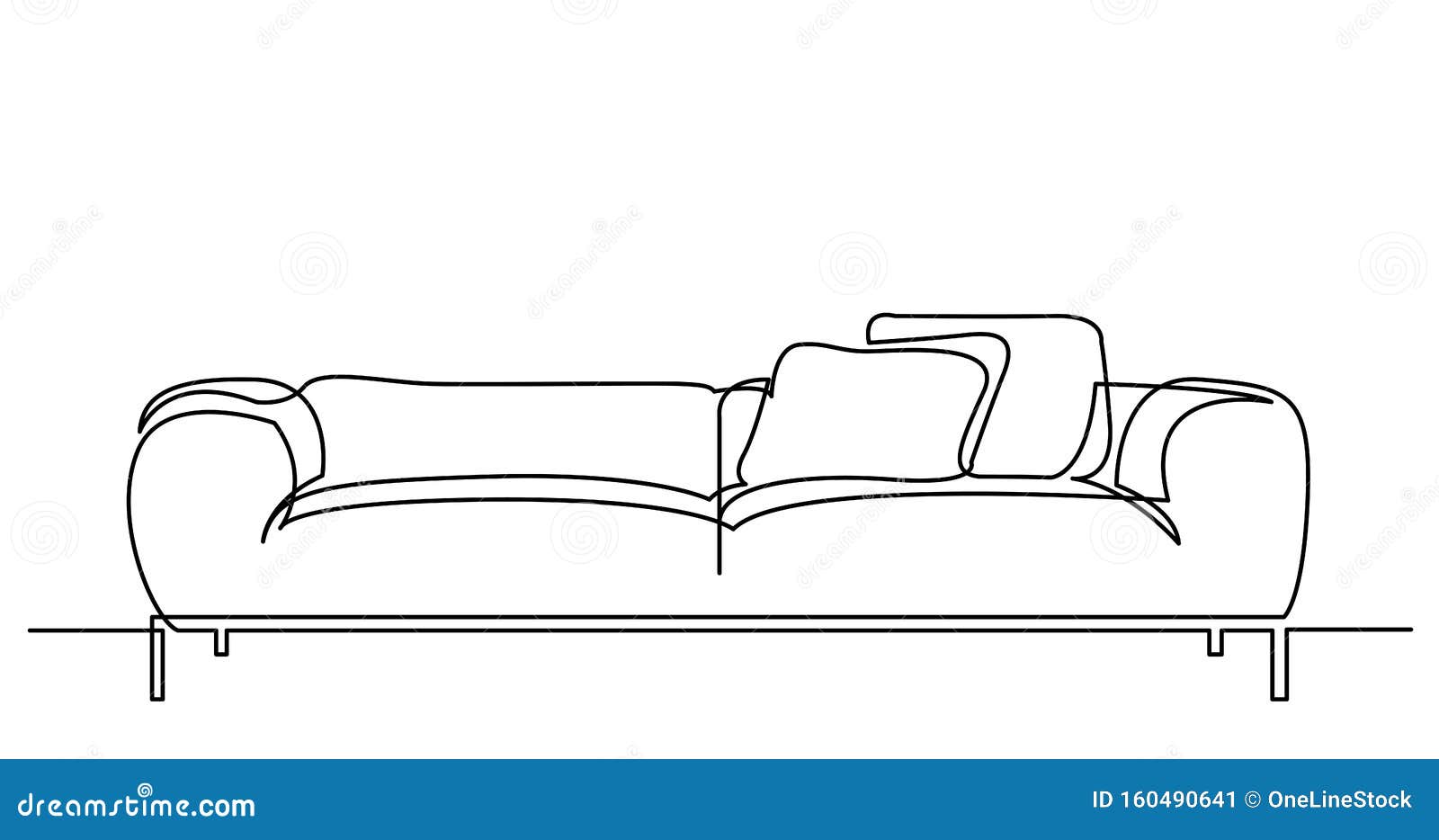 Continuous Line Drawing of Modern Luxury Comfortable Sofa Stock Vector ...