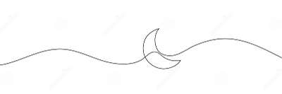 Continuous Line Drawing of the Moon. Background with One Line Stock ...