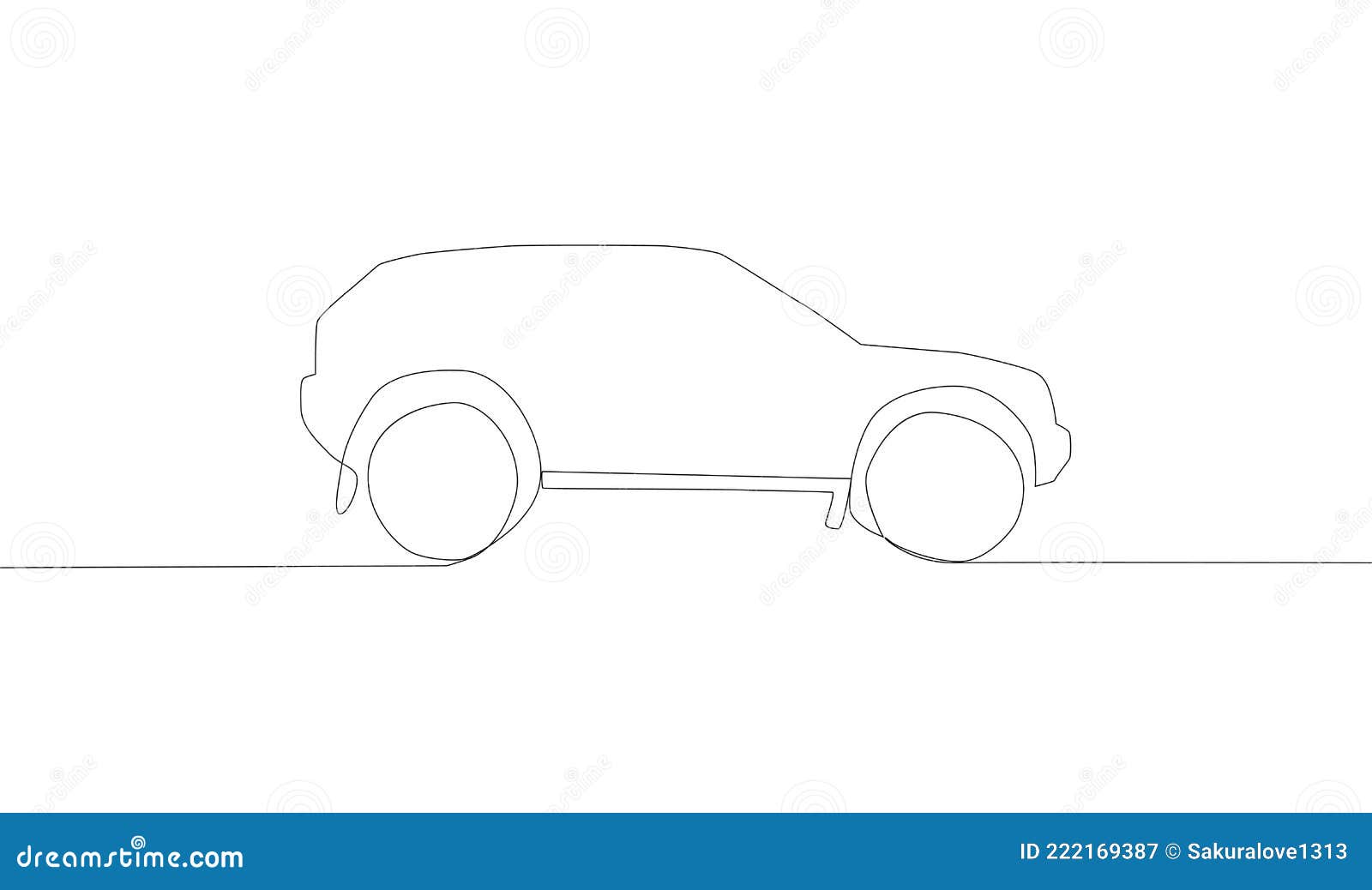 Continuous Line Drawing Of Motor Car Cartoon Vector | CartoonDealer.com ...
