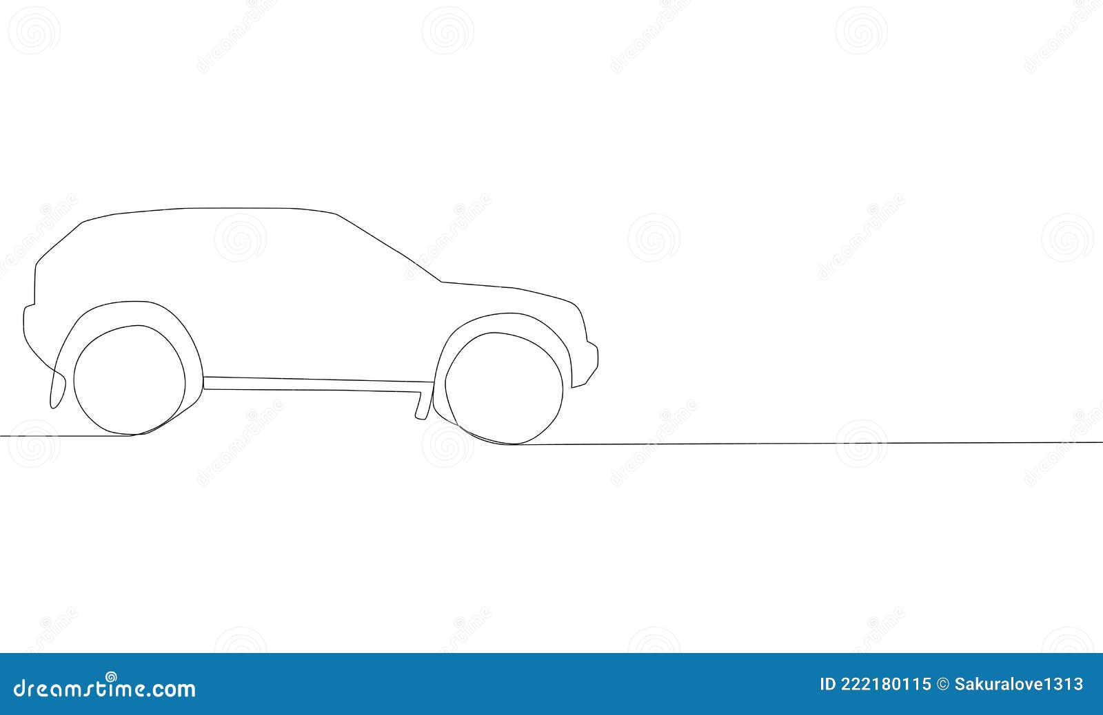 Continuous Line Drawing of Motor Car Stock Vector - Illustration of ...