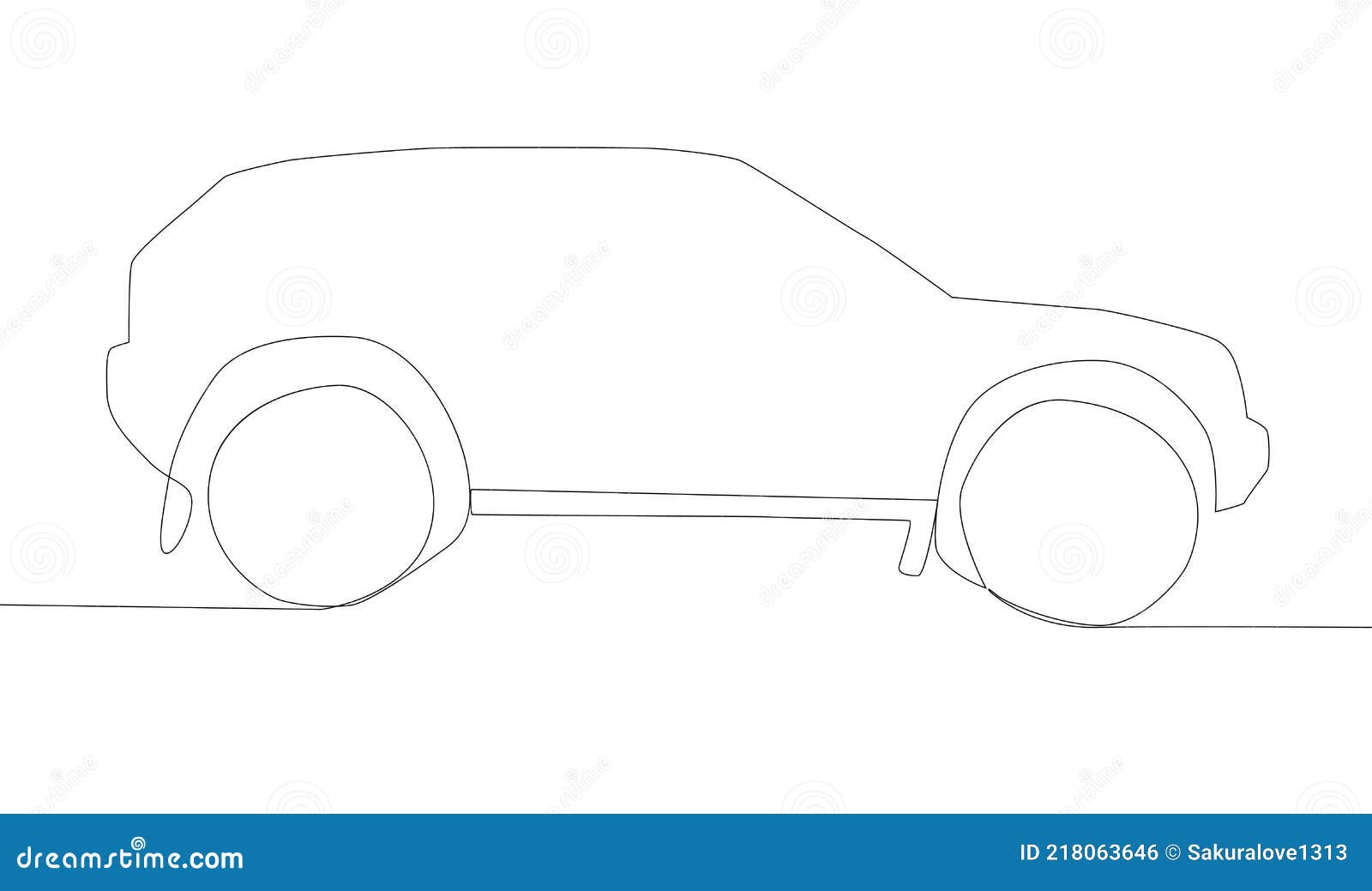 Continuous Line Drawing Of Motor Car. Illustration Auto | CartoonDealer ...