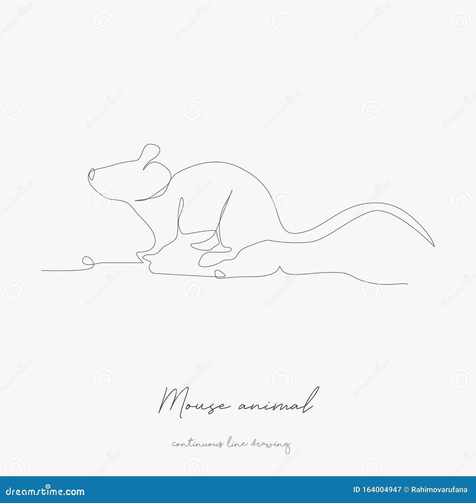 Continuous Line Drawing. Mouse Animal. Simple Vector Illustration ...
