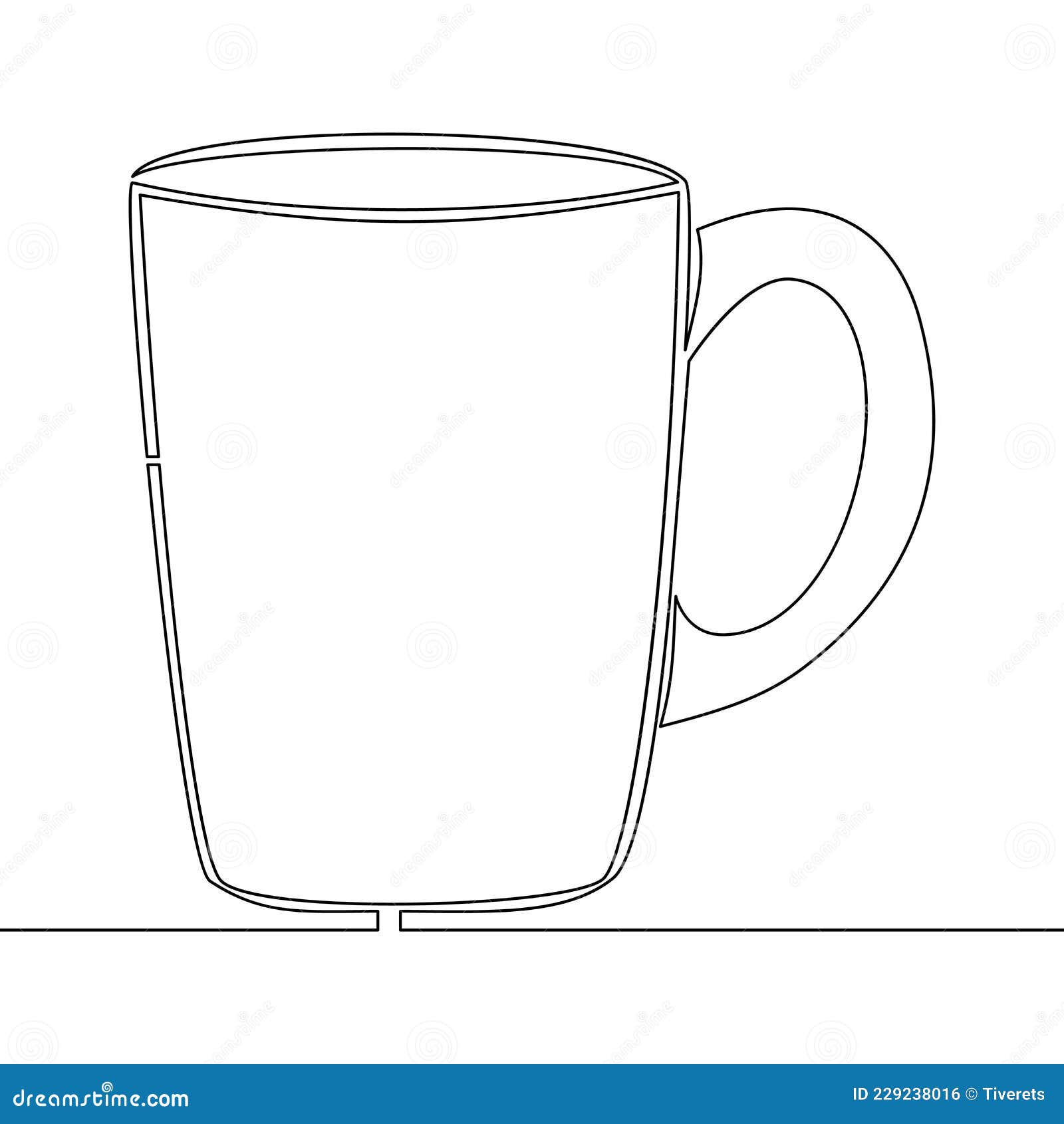 Continuous Line Drawing Mug Icon Vector Concept Stock Vector ...