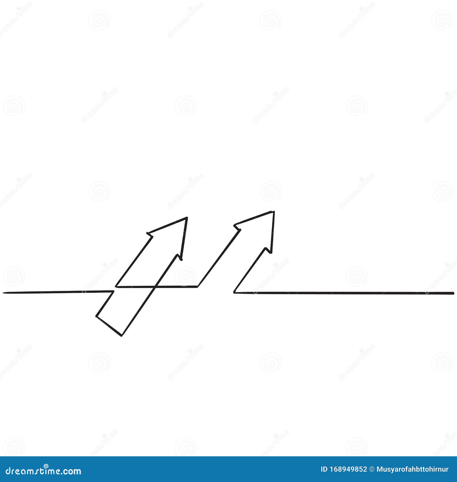 Continuous Line Drawing of Multiple Arrows Handdrawn Style Stock Vector ...